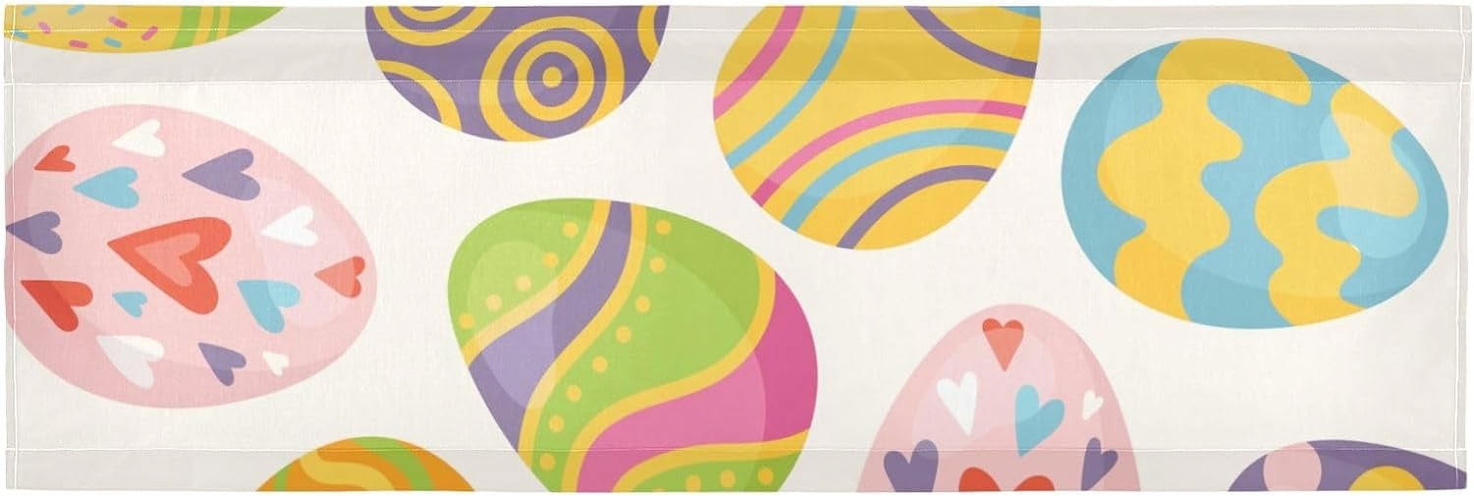 Coolnut Colorful Easter Eggs Valance Faux Linen Small Window Curtains ...
