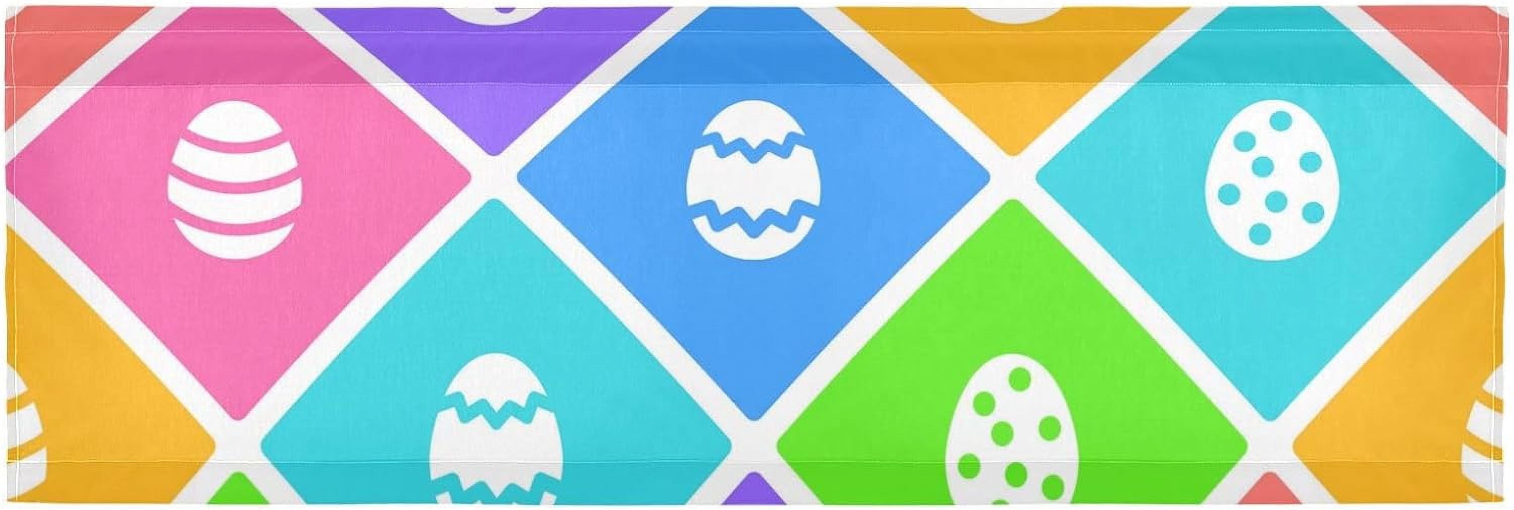 Coolnut Colorful Easter Eggs Valance Faux Linen Small Window Curtains ...