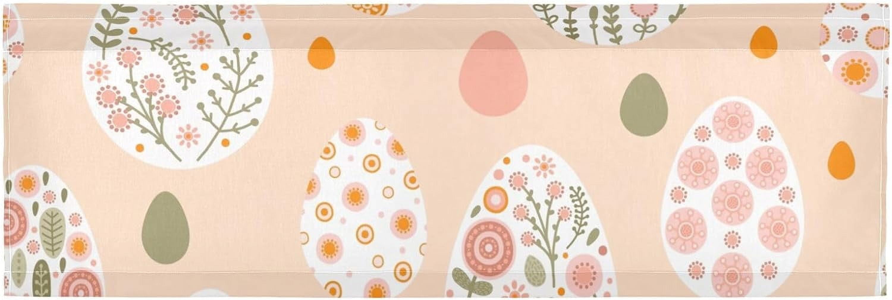 Coolnut Colorful Easter Eggs Valance Faux Linen Small Window Curtains ...