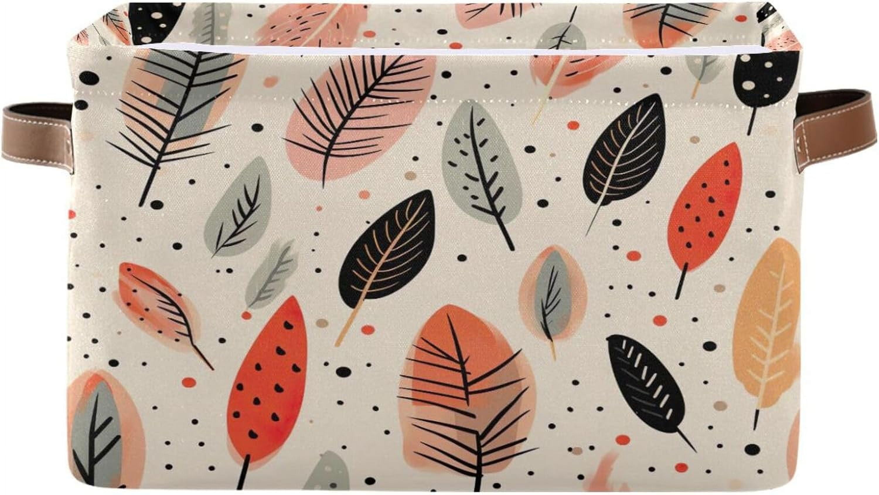 Coolnut Colorful Feathers Foldable Storage Basket for Shelves ...