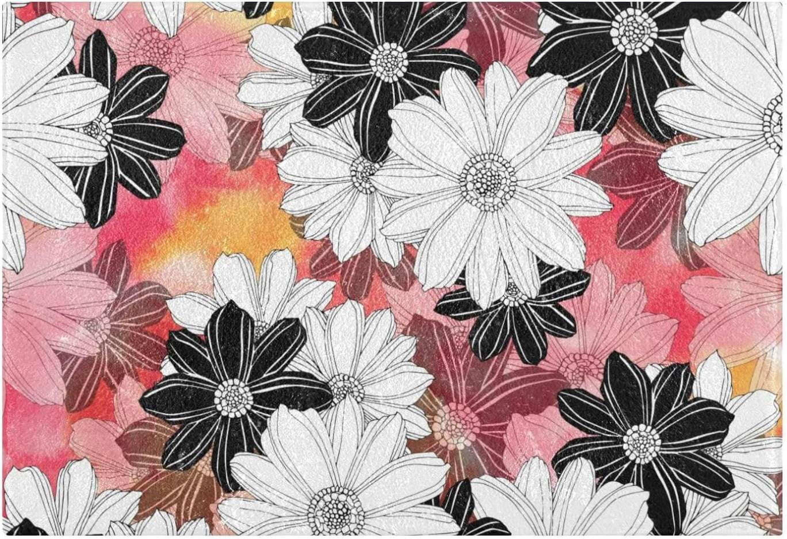 Coolnut Colorful Flowers High Absorbent U-Shaped Contour Toilet Rugs ...