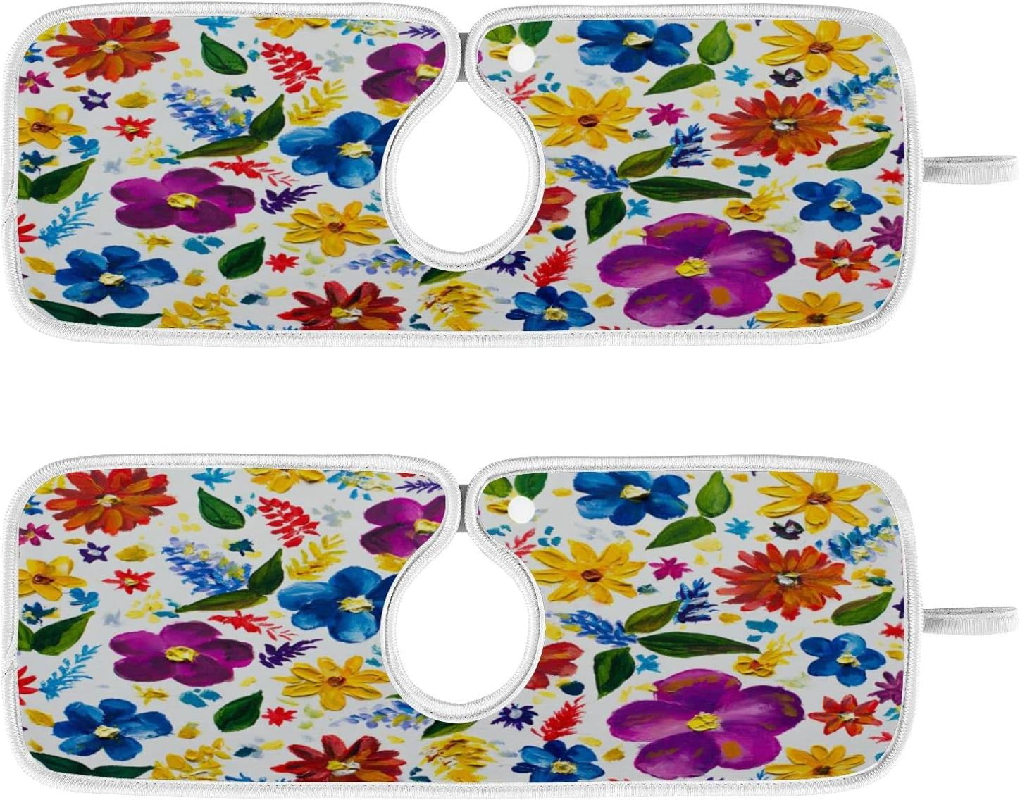 Coolnut Colorful Flowers Sink Splash Guard for Faucet 2 Packs Faucet ...