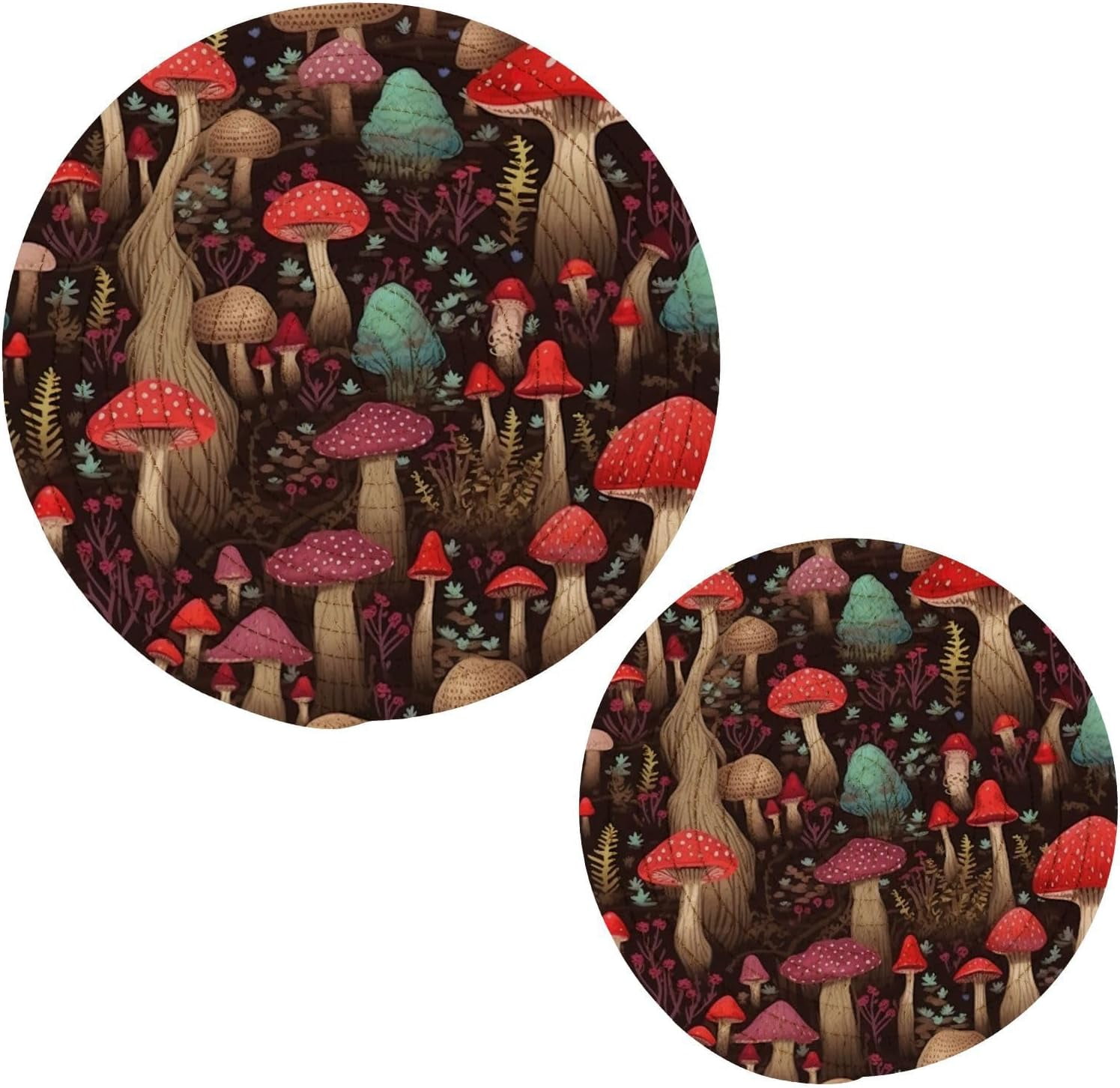 Coolnut Colorful Mushrooms Trivets Pot Holders Set of 2 Potholders for ...
