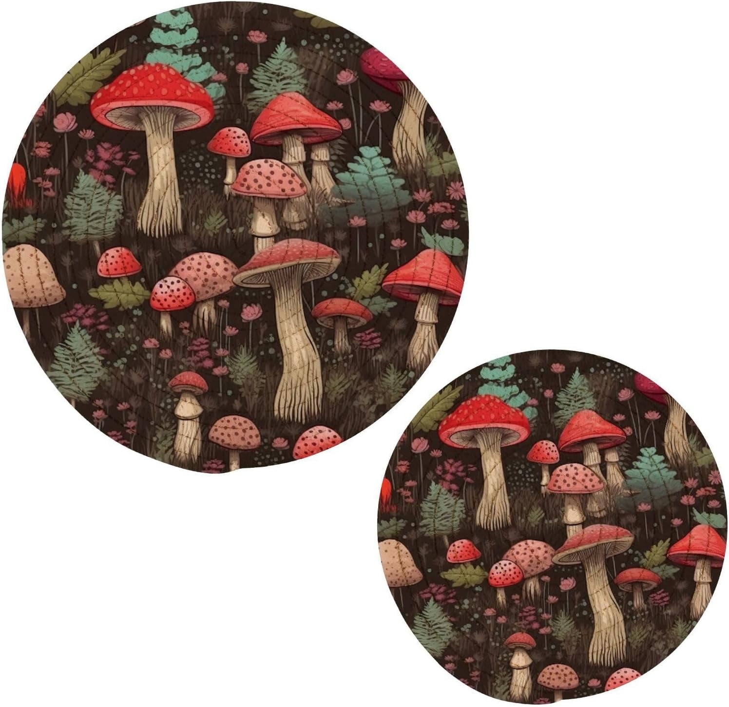 Coolnut Colorful Mushrooms Trivets Pot Holders Set of 2 Potholders for ...