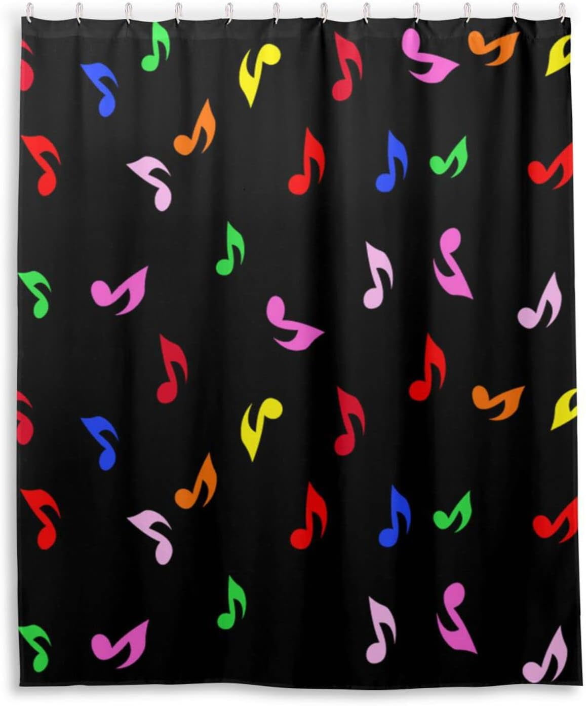 Coolnut Colorful Music Notes Shower Curtain Bathroom Decor Watercolor ...