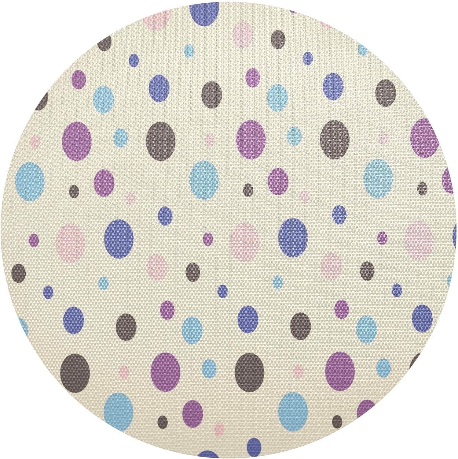 Coolnut Colorful Polka Dot Round Placemat Set of 4, Non-Slip Heat ...