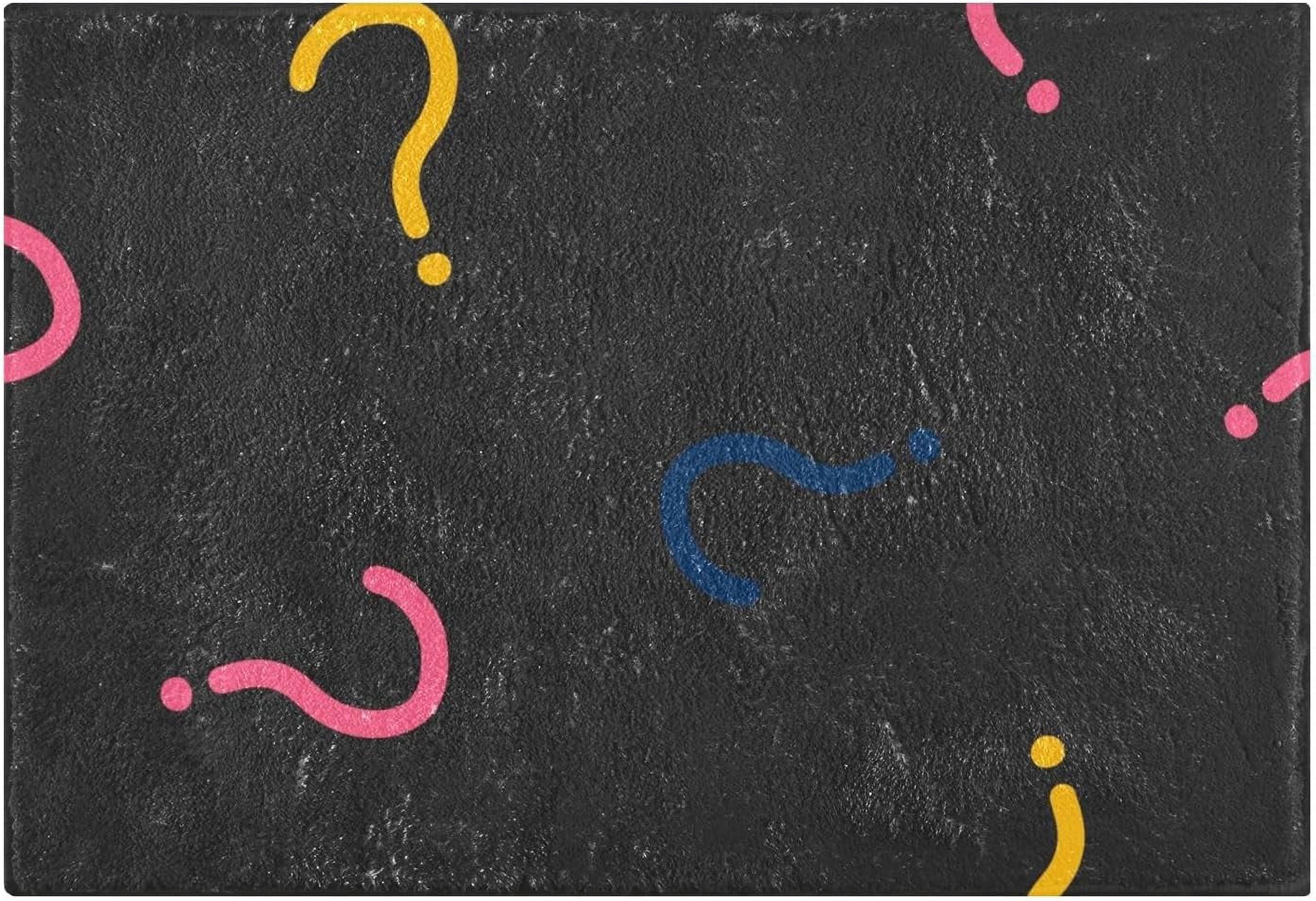 Coolnut Colorful Question Mark Bathroom Rug Rectangular Bath Mat Non ...