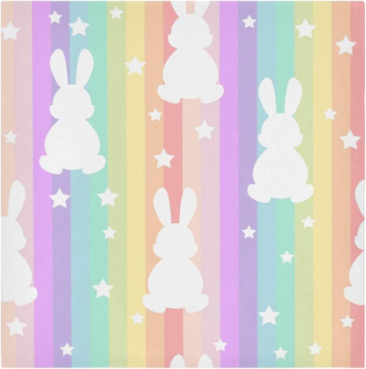 Coolnut Colorful Striped Rabbit Cloth Napkins Set of 6,Reusable ...