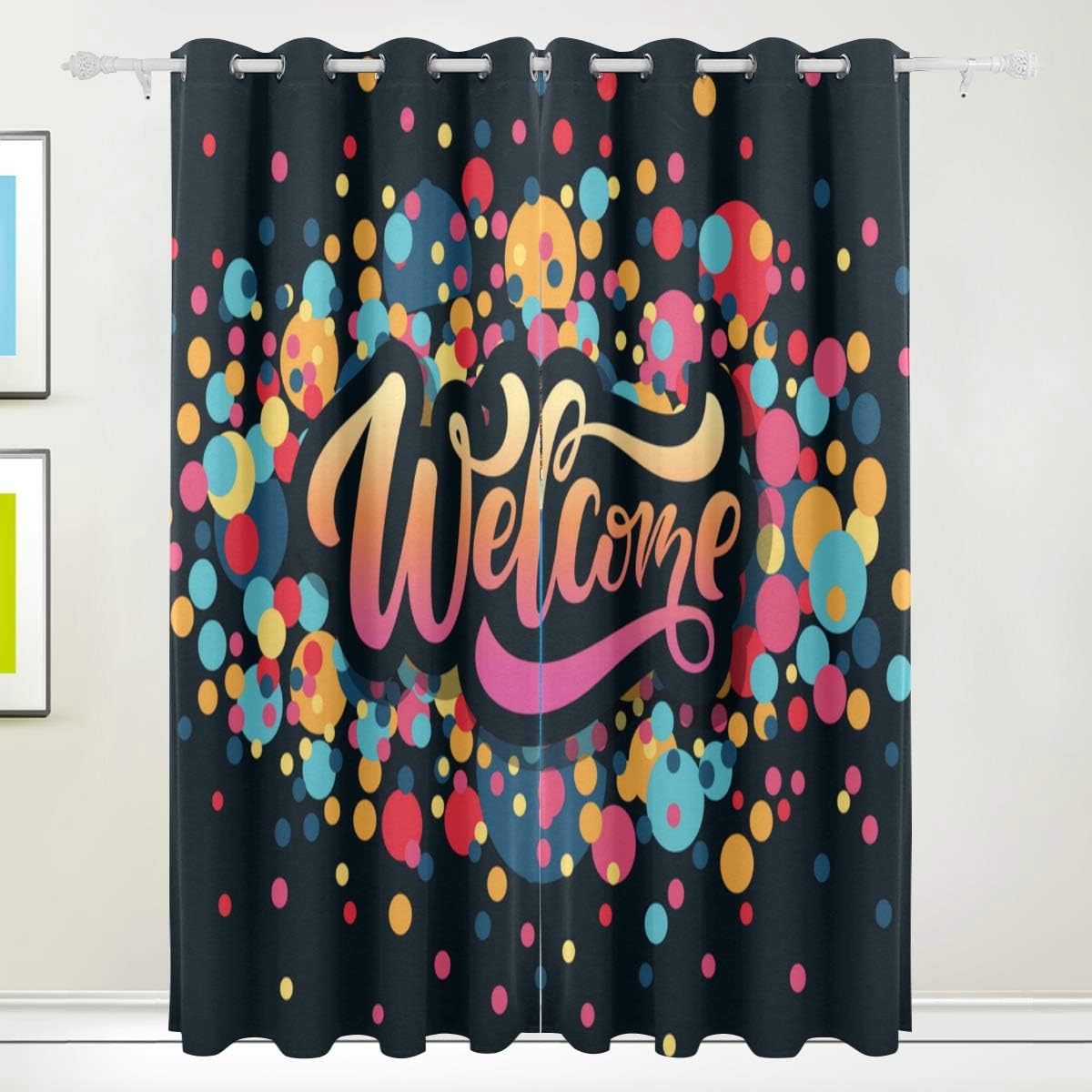 Coolnut Colorful Welcome and Dots Thermal Insulated Blackout Grommet ...