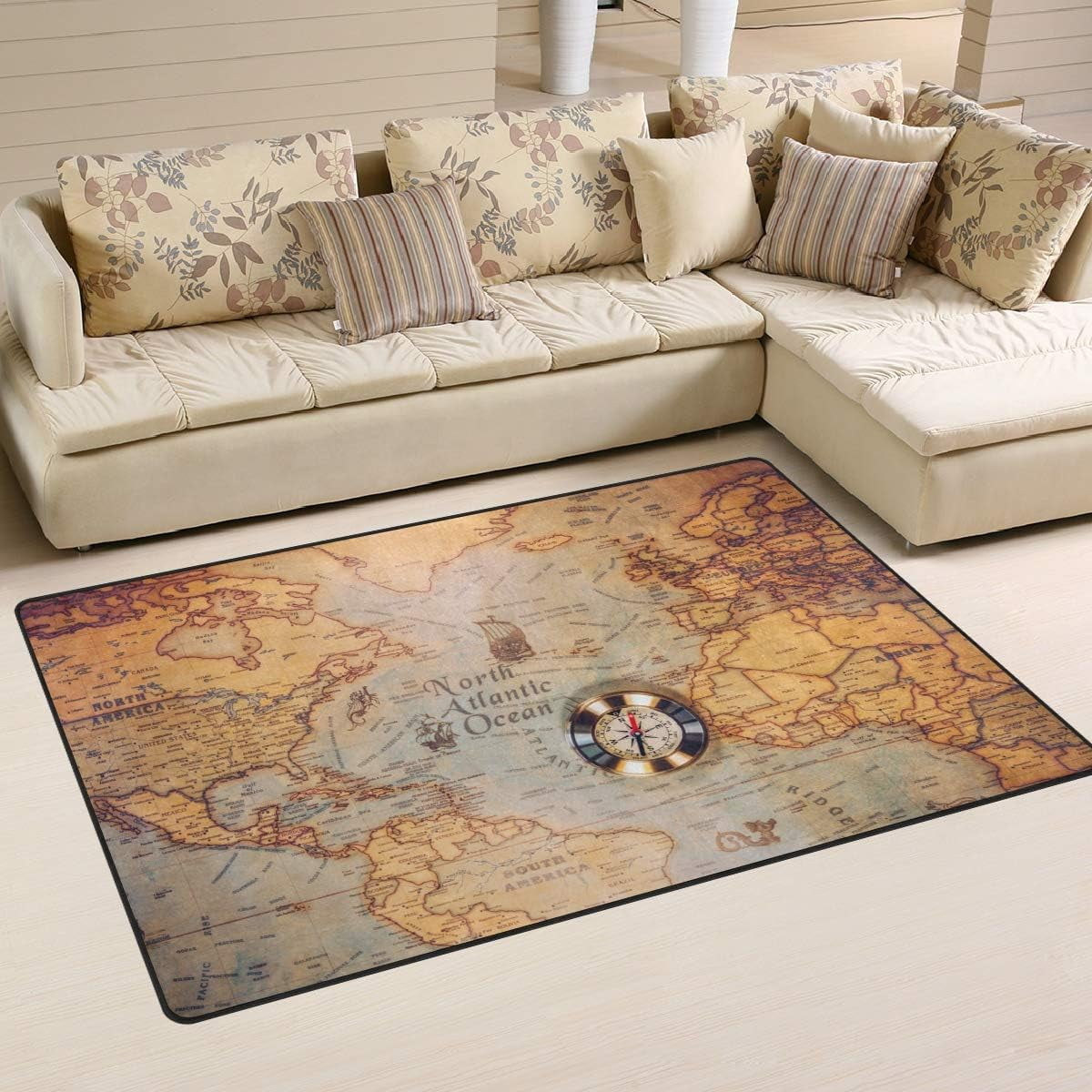 Coolnut Columbus Day World Map Area Rug Carpet Living Room Bedroom 3'x2 ...