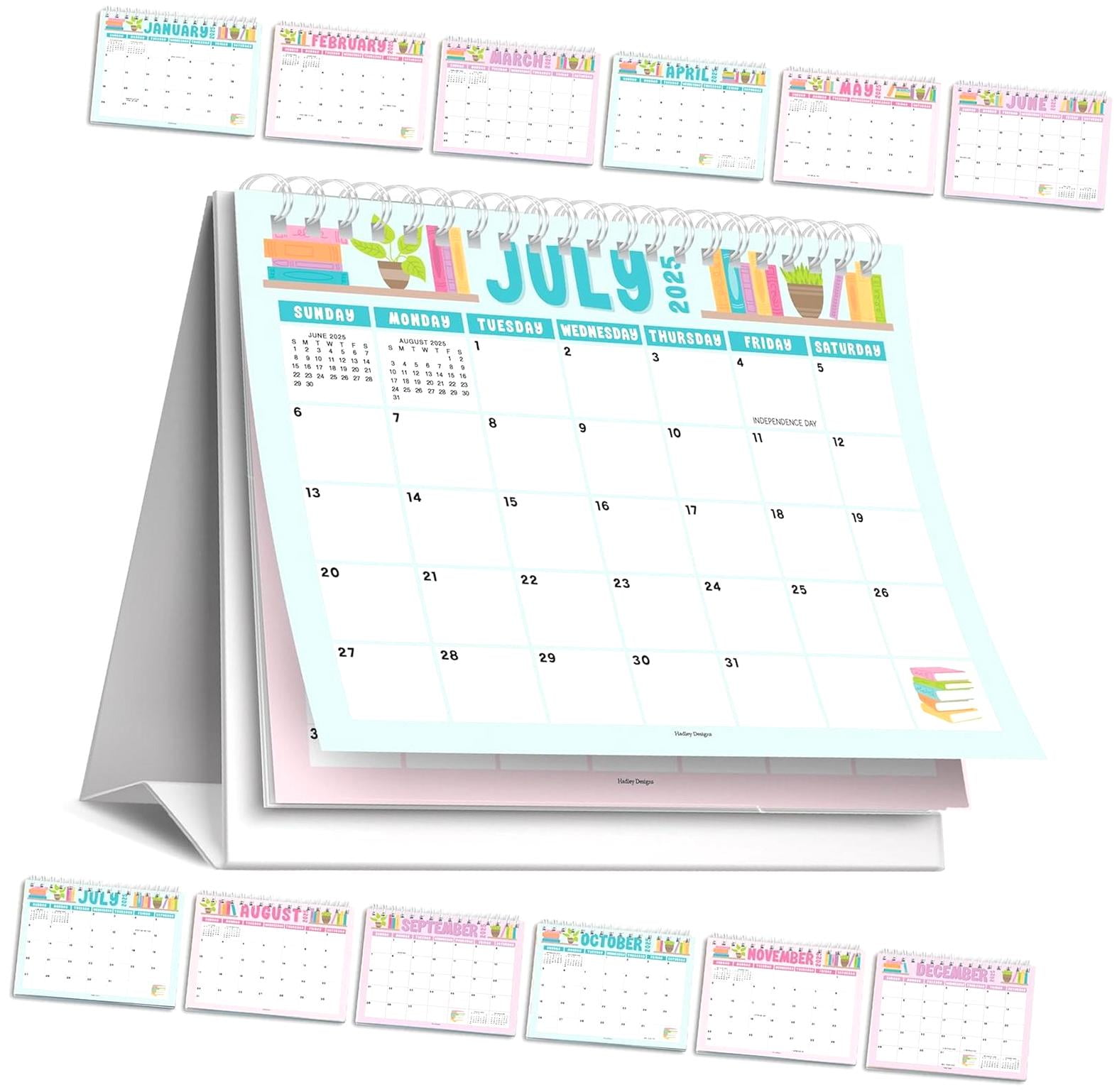 Coolnut Compact Desk Planner 2025-2026 Stand-Up Flip – 1.5-Year Flip ...