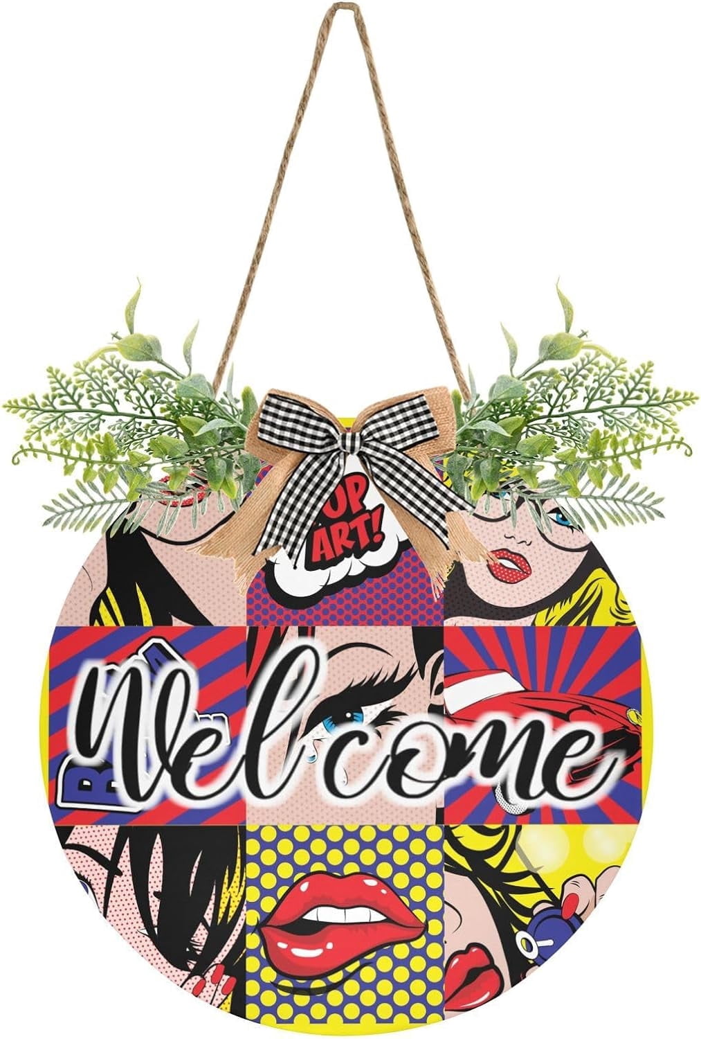 Coolnut Cool Girl Front Door Round, Hanging Welcome Sign, Front Door ...