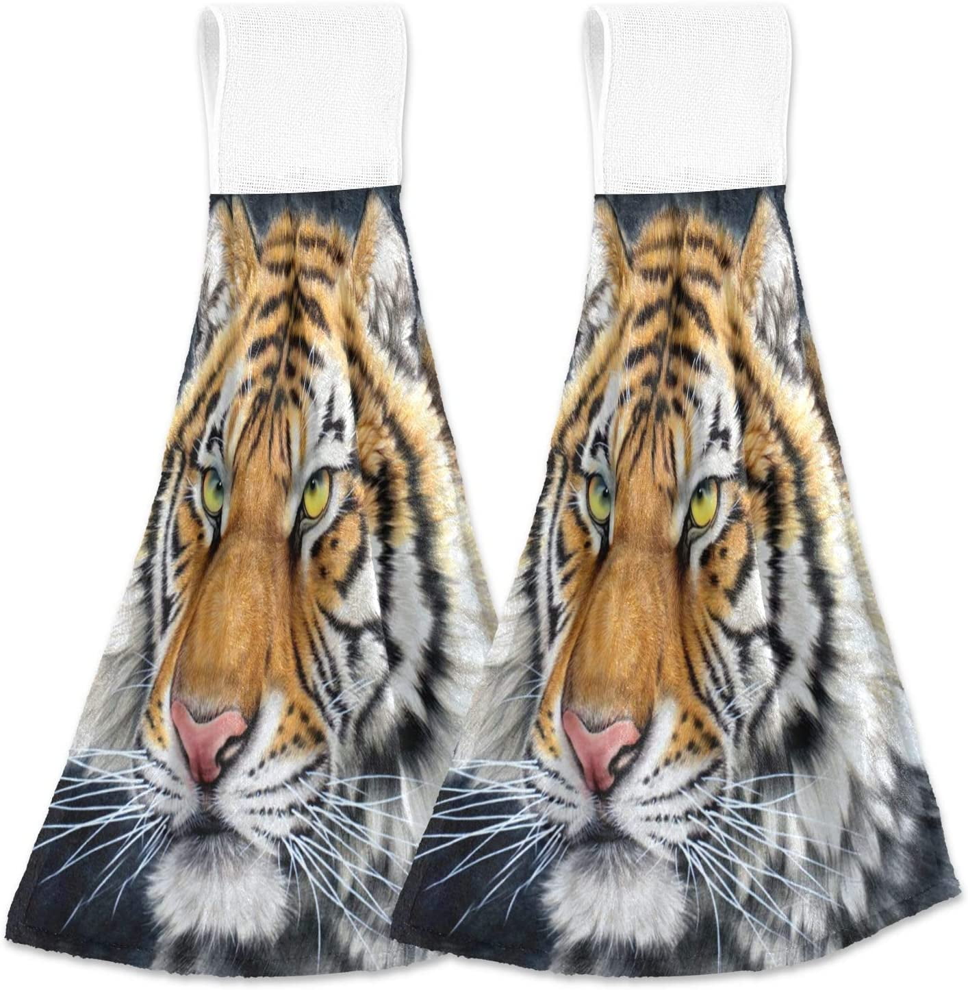 Coolnut Cool Tiger Art Painting Hand Towels Set of 2, Soft and Fast ...