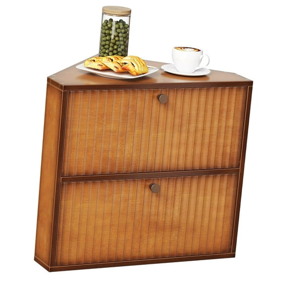 Coolnut Corner Bread Box for Kitchen Countertop Two-Tier Large Bread ...