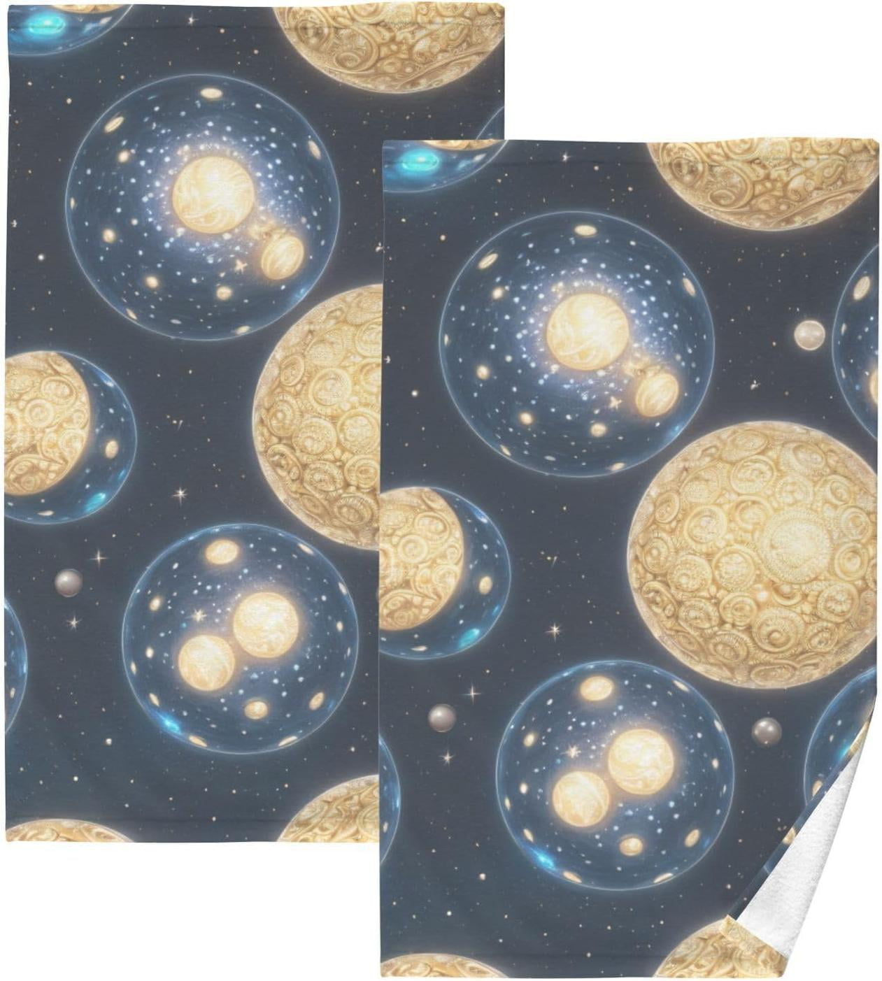 Coolnut Cosmic Balls Hand Towels 2 Pieces, Cotton Bath Towel for Drying ...