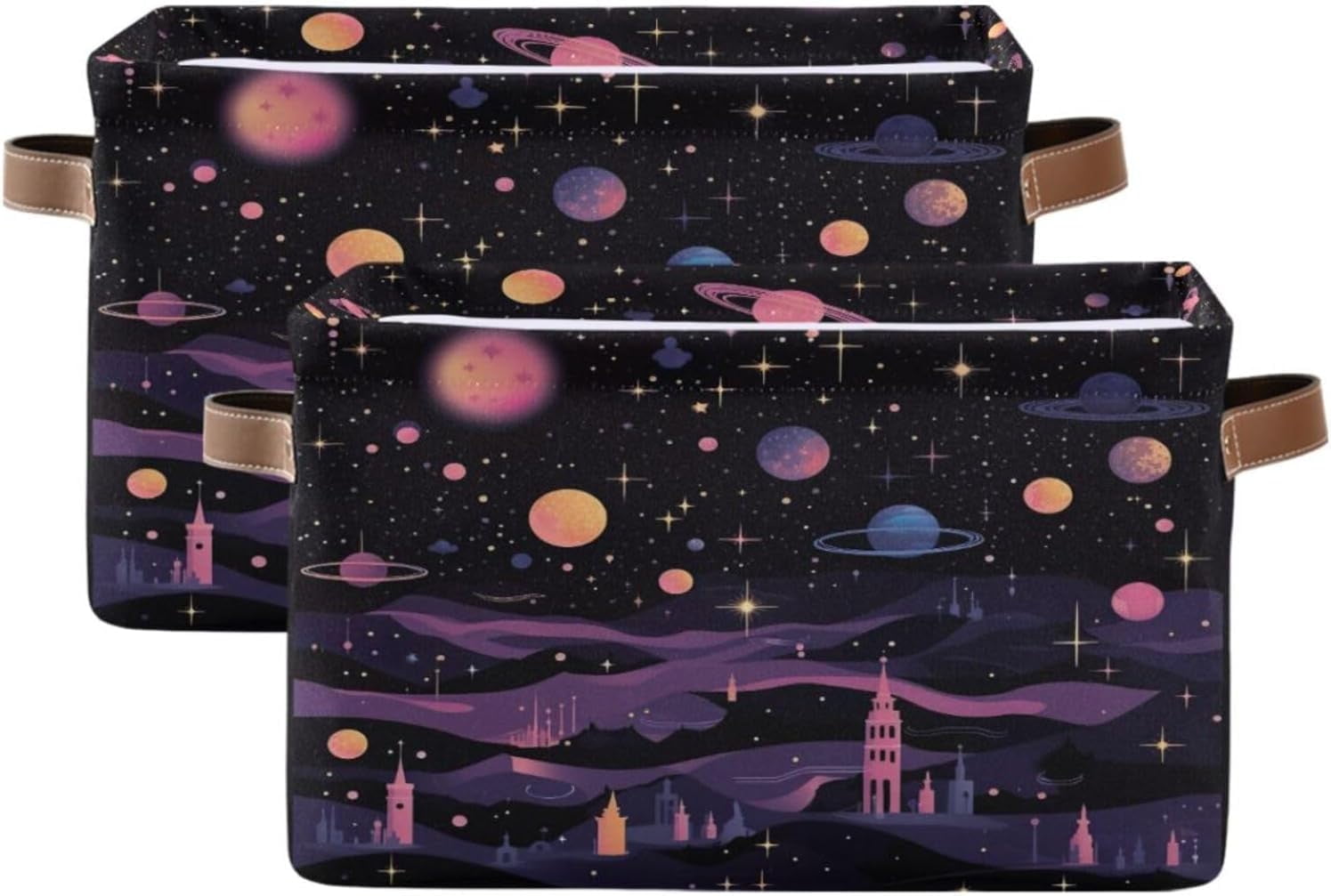 Coolnut Cosmic Planets Foldable Storage Basket for Shelves, Collapsible ...