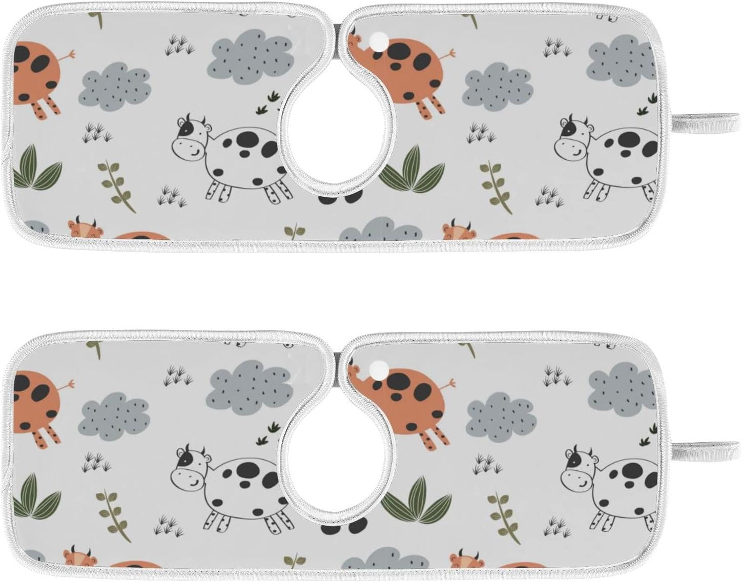 Coolnut Cow and Cloud 2PCS Faucet Absorbent Mat Kitchen Faucet Sink ...