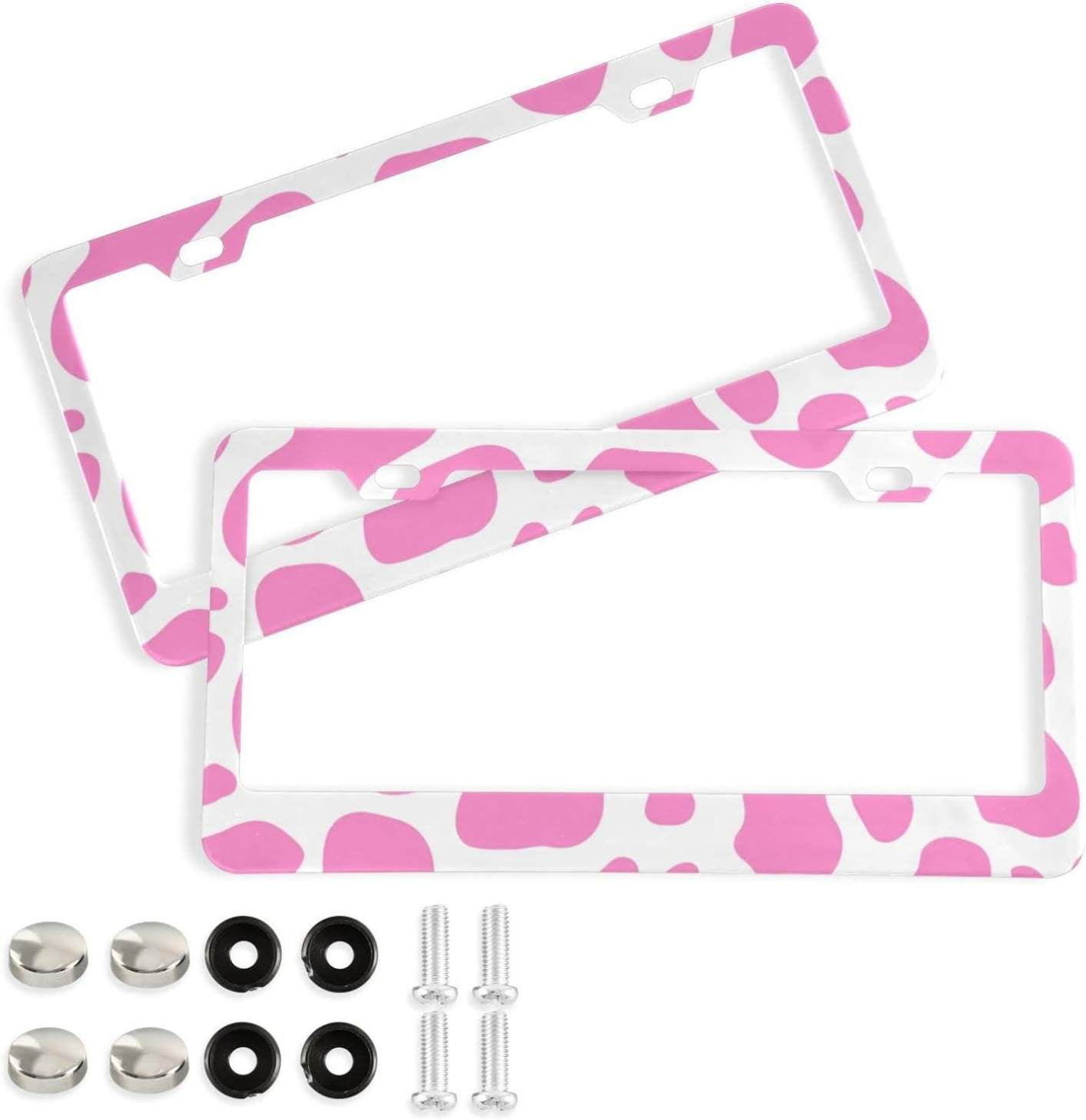 Coolnut Cow License Plate Frames 2 Pack, Waterproof Aluminum Alloy Car ...