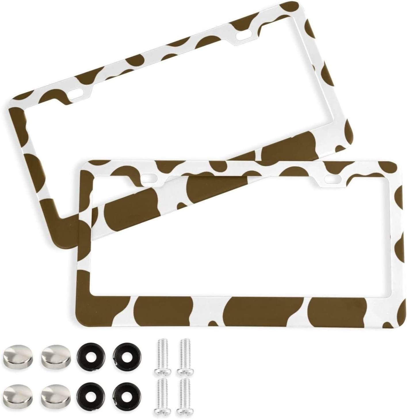 Coolnut Cow License Plate Frames 2pcs, Aluminum Universal Car License ...