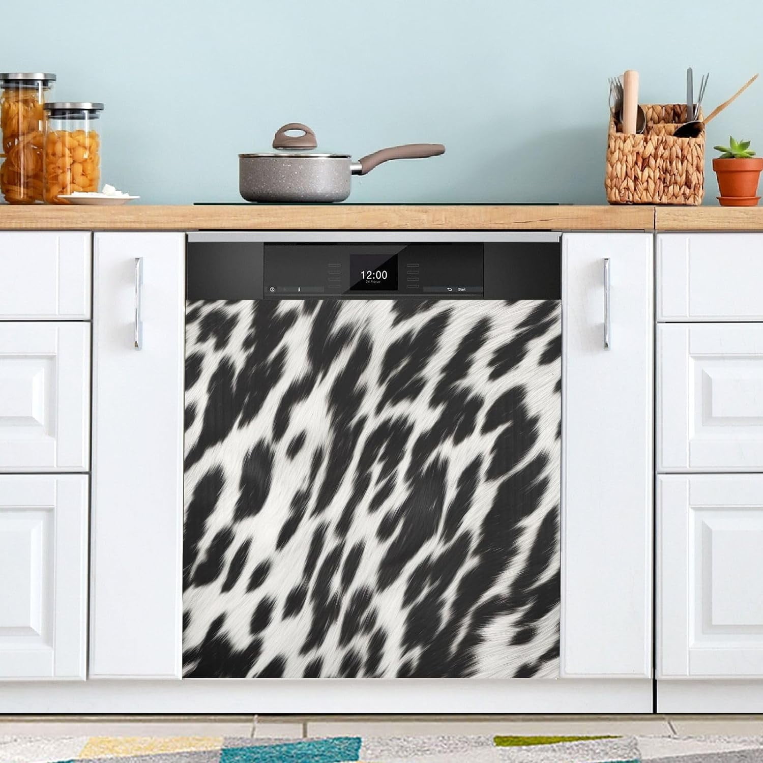 Coolnut Cow Print Dishwasher Magnet Cover, Kitchen Dish Washer Door ...