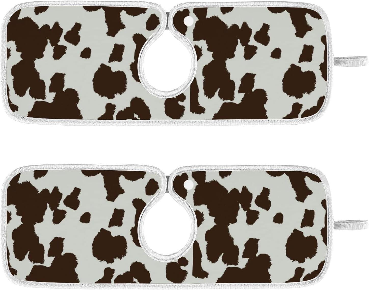 Coolnut Cow Print Pattern 2PCS Faucet Absorbent Mat Kitchen Faucet Sink ...