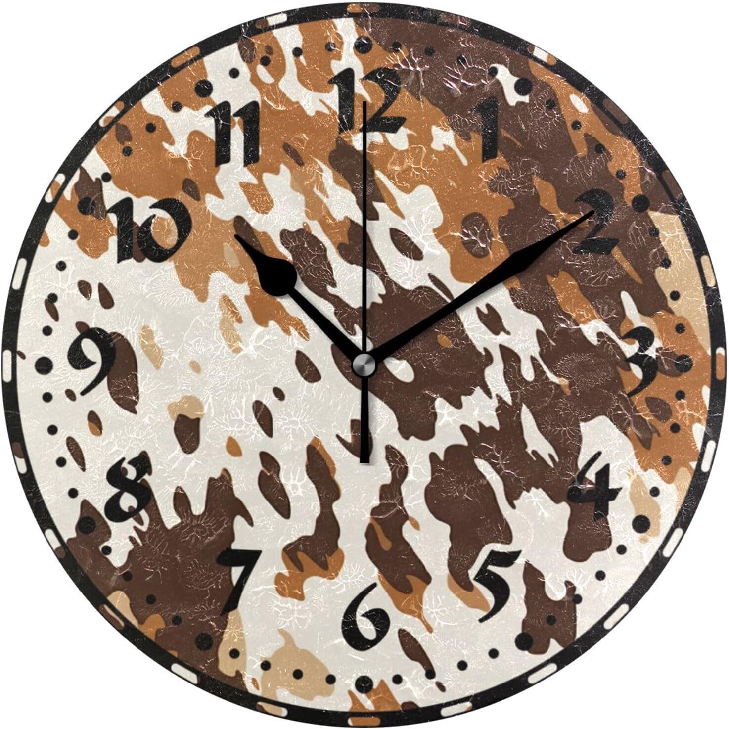 Coolnut Cow Print Pattern Wall Clock, Silent Non Ticking 10 Inch ...
