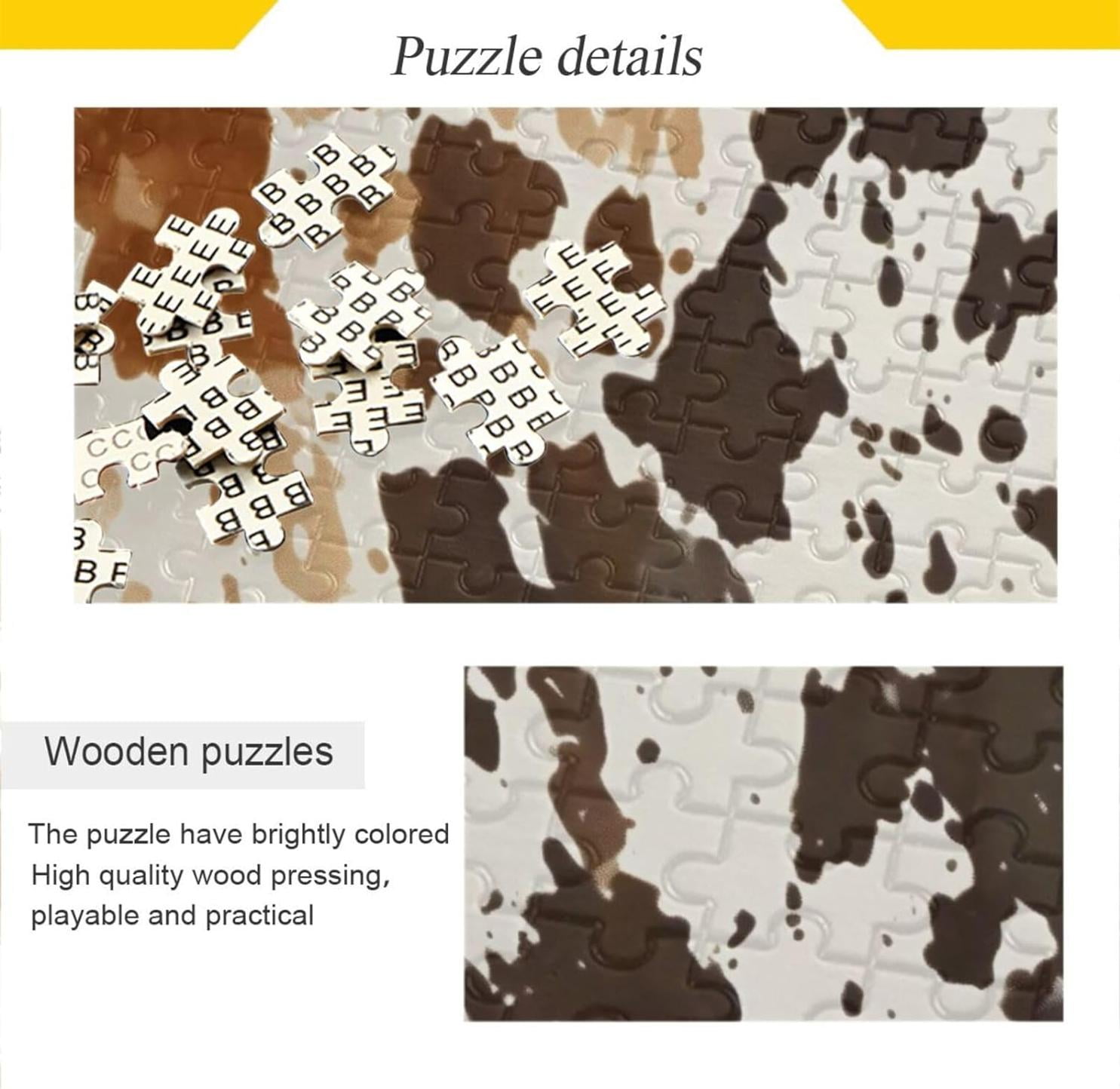 Coolnut Cow Texture Puzzles for Adults and Kids 1000 Pieces, Wooden ...