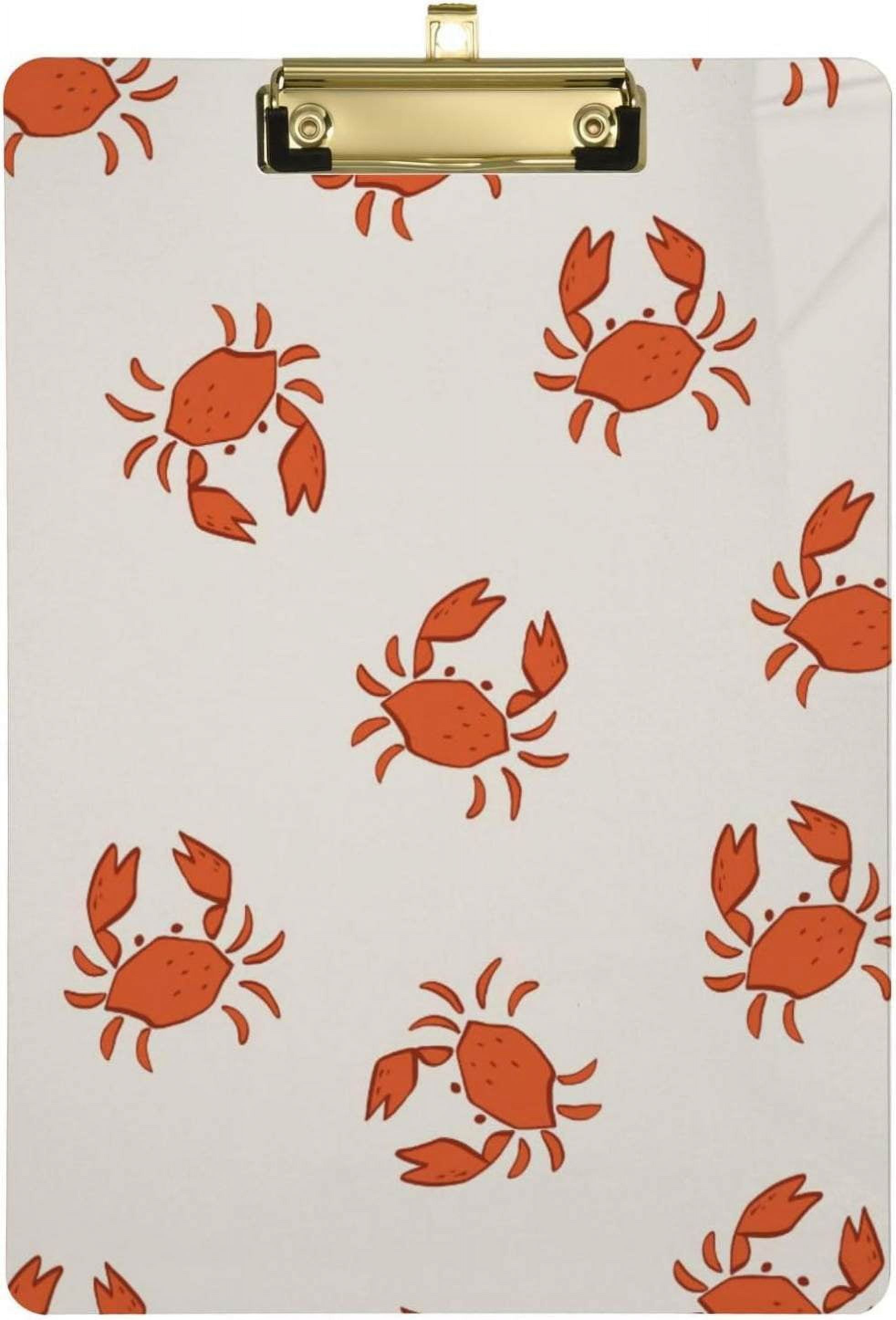 Coolnut Crabs Clipboard, Acrylic Standard A4 Letter Size Clip Board ...