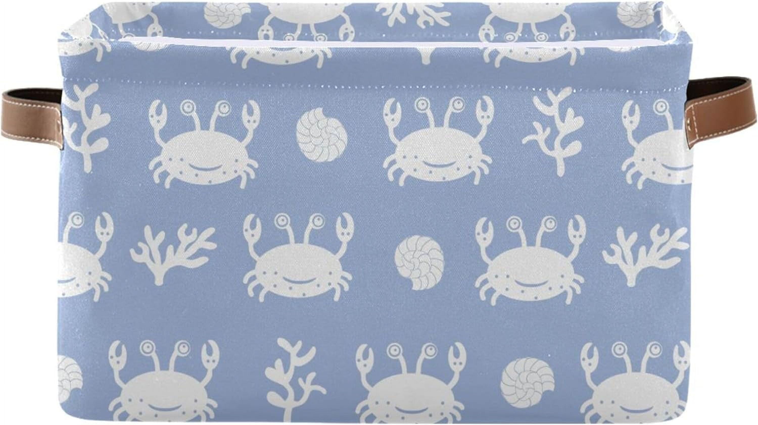Coolnut Crabs Storage Basket Foldable Storage Bin, Canvas Rectangular ...