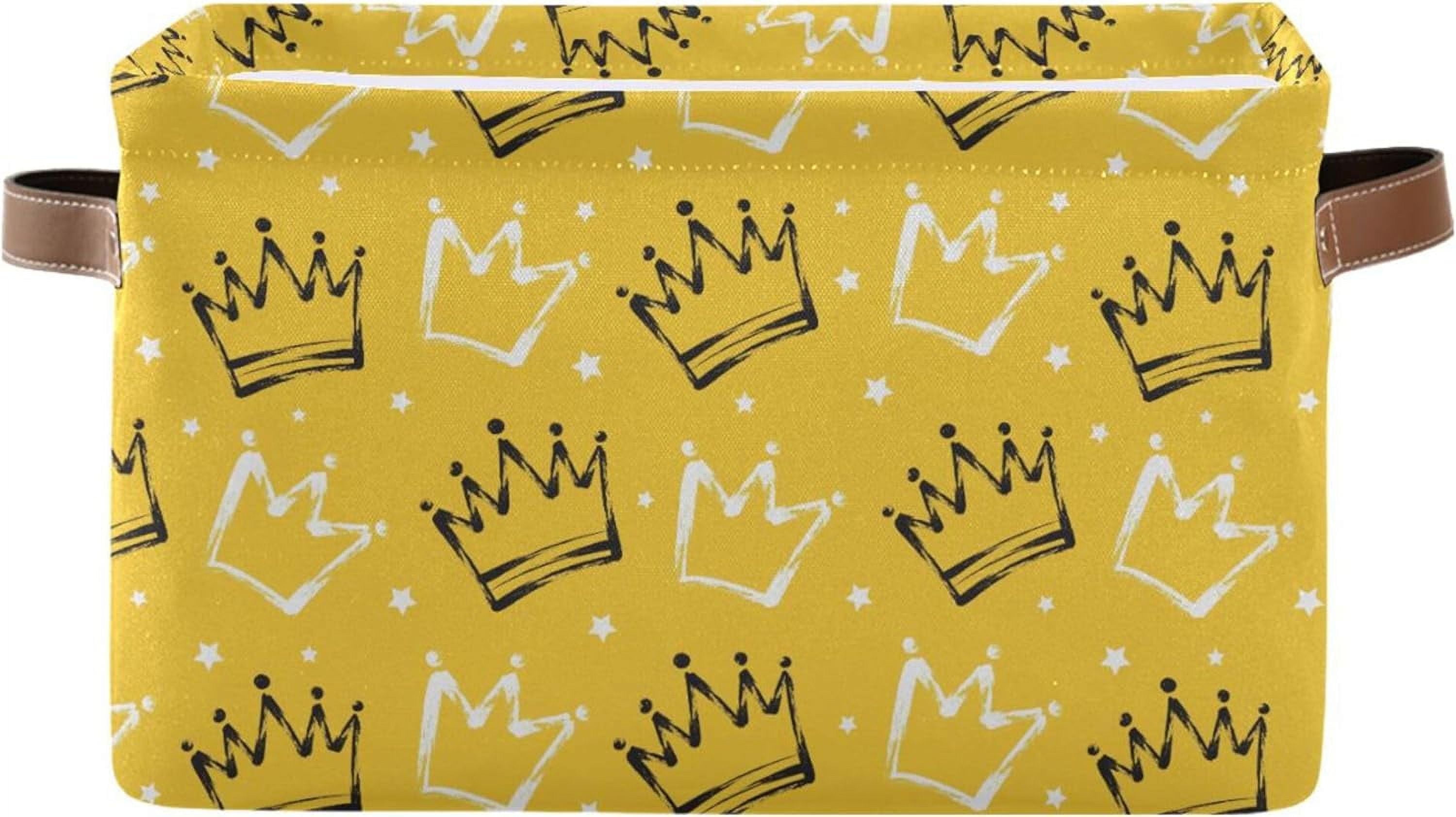 Coolnut Crowns Pattern Storage Basket Foldable Storage Bin 2 Pack ...