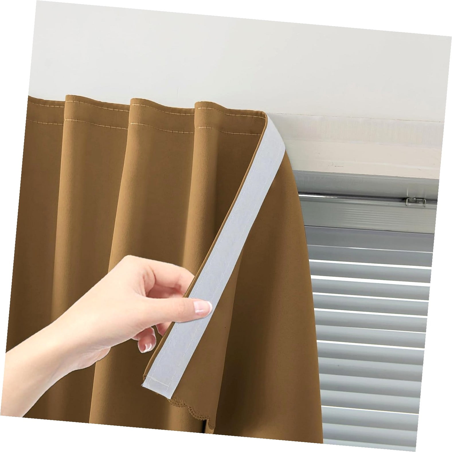 Coolnut Curtains, Stick Curtain Shades Window Cover Curtains Room No ...