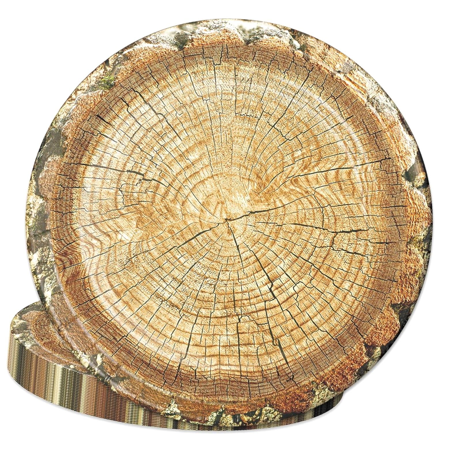 Coolnut Cut Timber 10" Party Plates (8 plates)! 8 round dinner paper ...