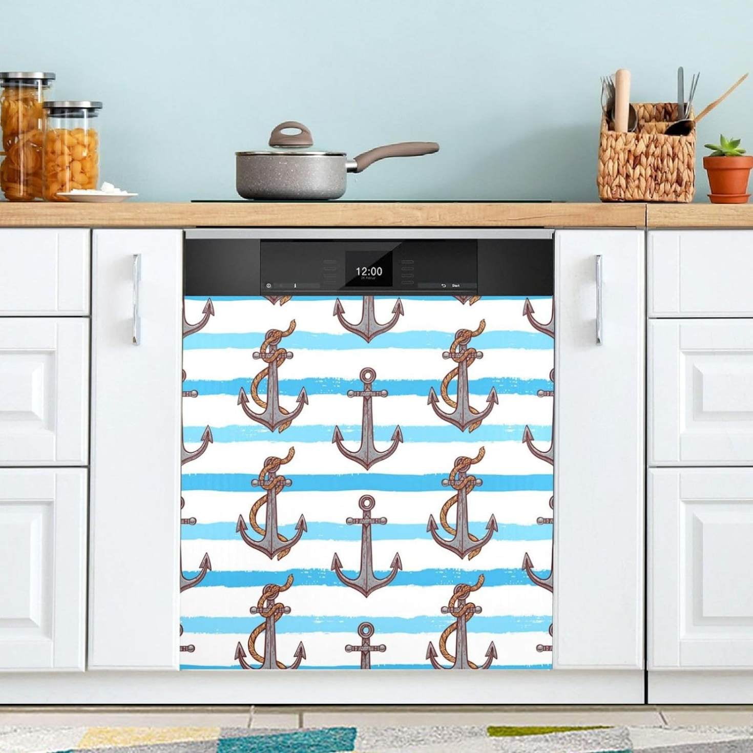 Coolnut Cute Anchors Dishwasher Magnet Cover for The Front Door,Reusable Refrigerator Door Decor ...