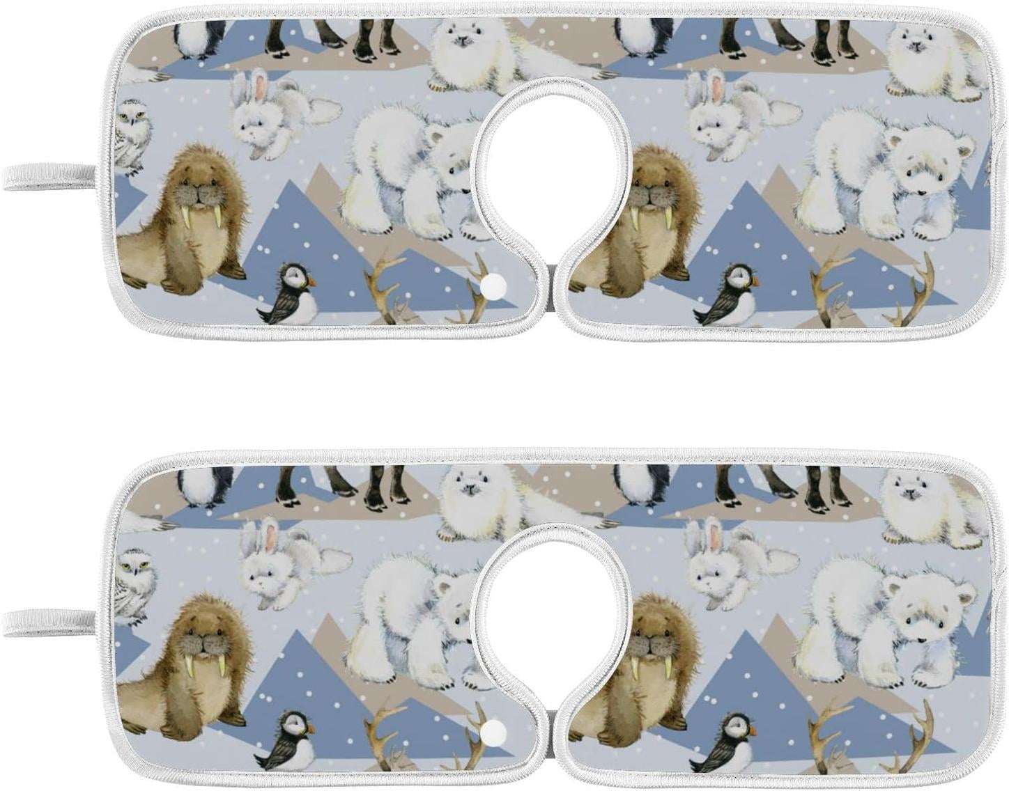 Coolnut Cute Arctic Animals Sink Splash Guard for Faucet 2 Packs Faucet ...