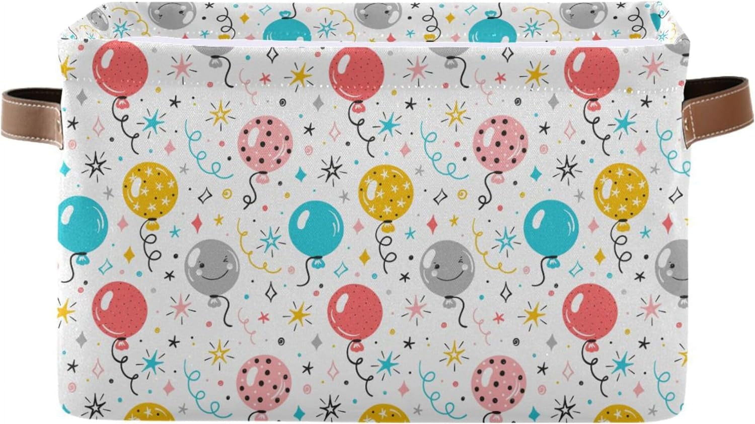Coolnut Cute Balloons Storage Basket Foldable Storage Bin, Canvas ...