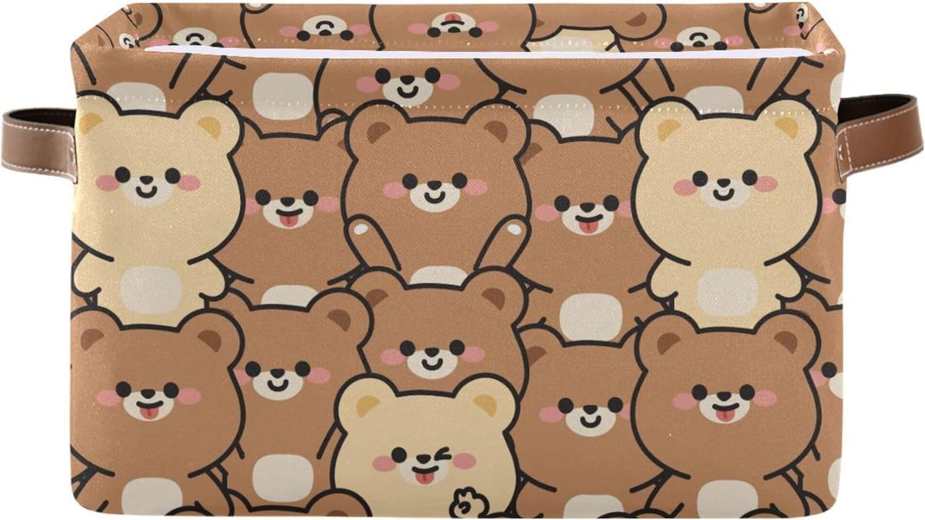 Coolnut Cute Bear Cartoon Storage Basket Foldable Storage Bin 2 Pack ...