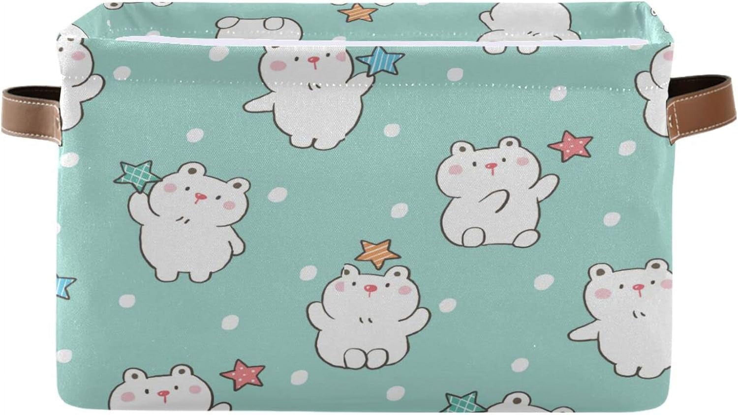 Coolnut Cute Bears and Stars Large Square Storage Basket Bin with ...