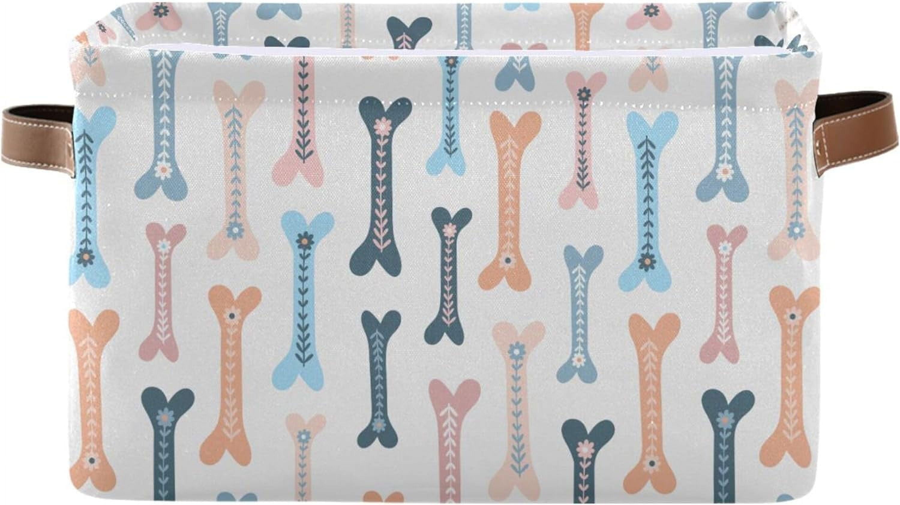 Coolnut Cute Bones Storage Basket Foldable Storage Bin 2 Pack, Canvas ...