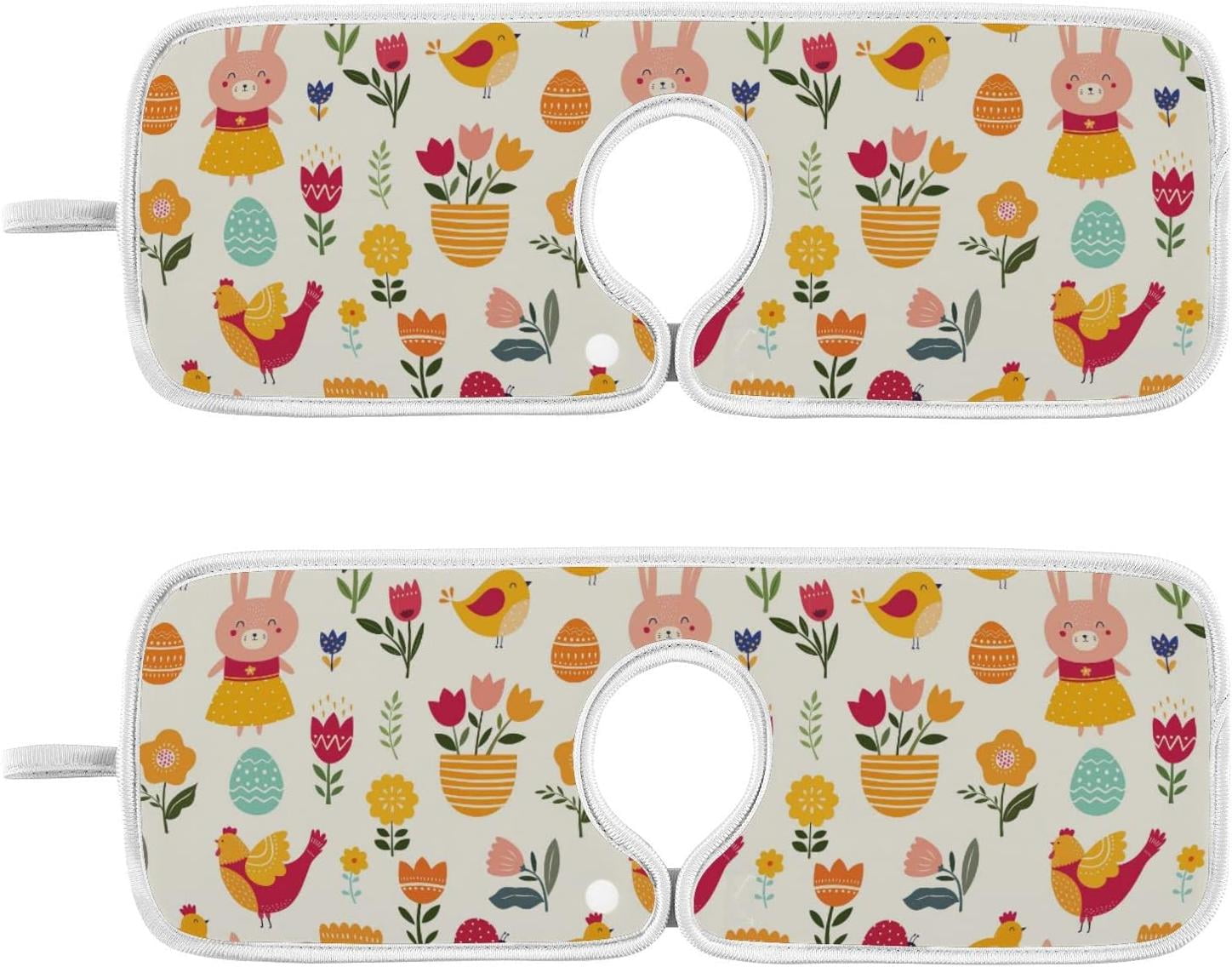 Coolnut Cute Bunny Chicken Flowers Sink Splash Guard for Faucet 2 Packs ...