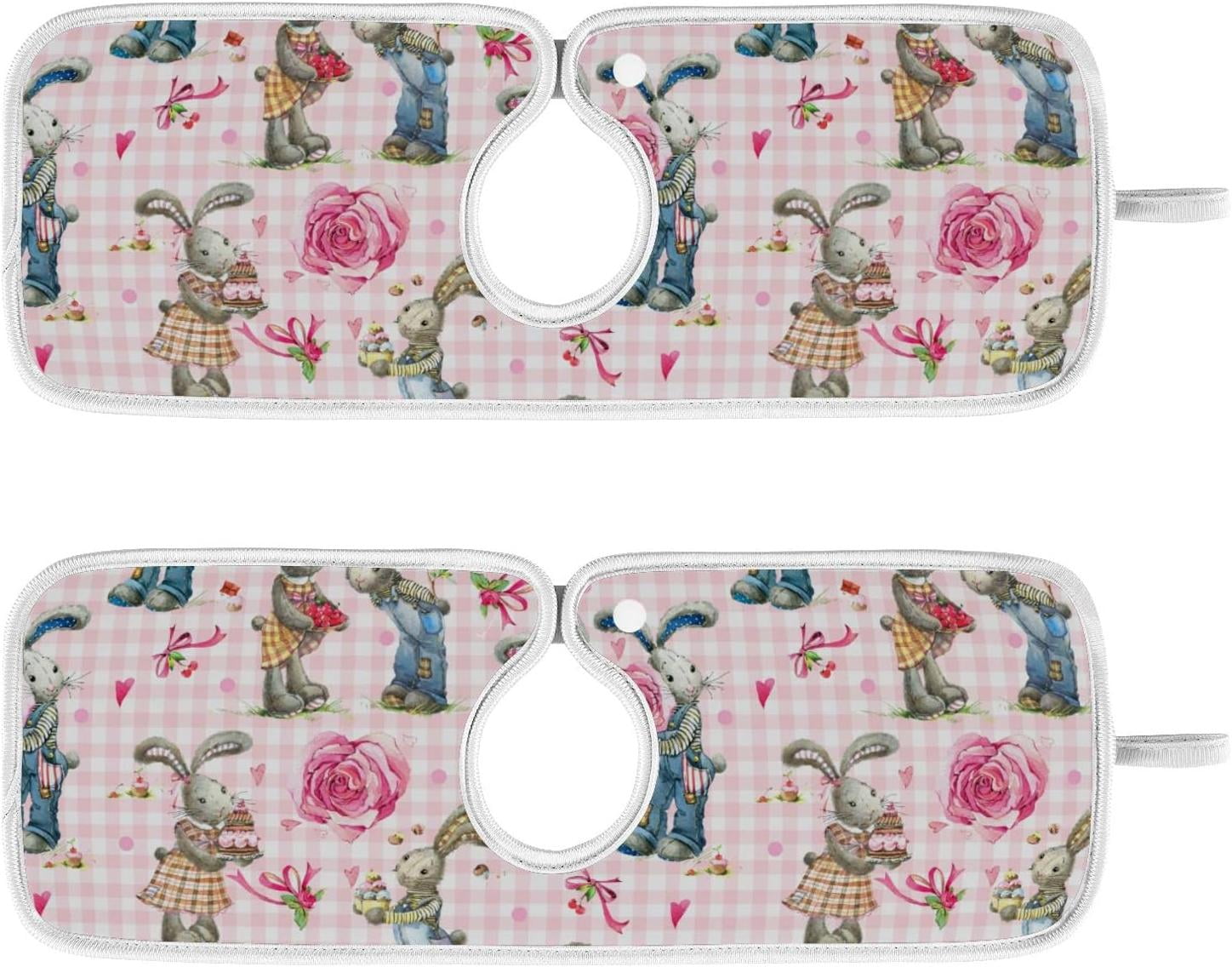 Coolnut Cute Bunny Flower Sink Splash Guard for Faucet 2 Packs Faucet ...