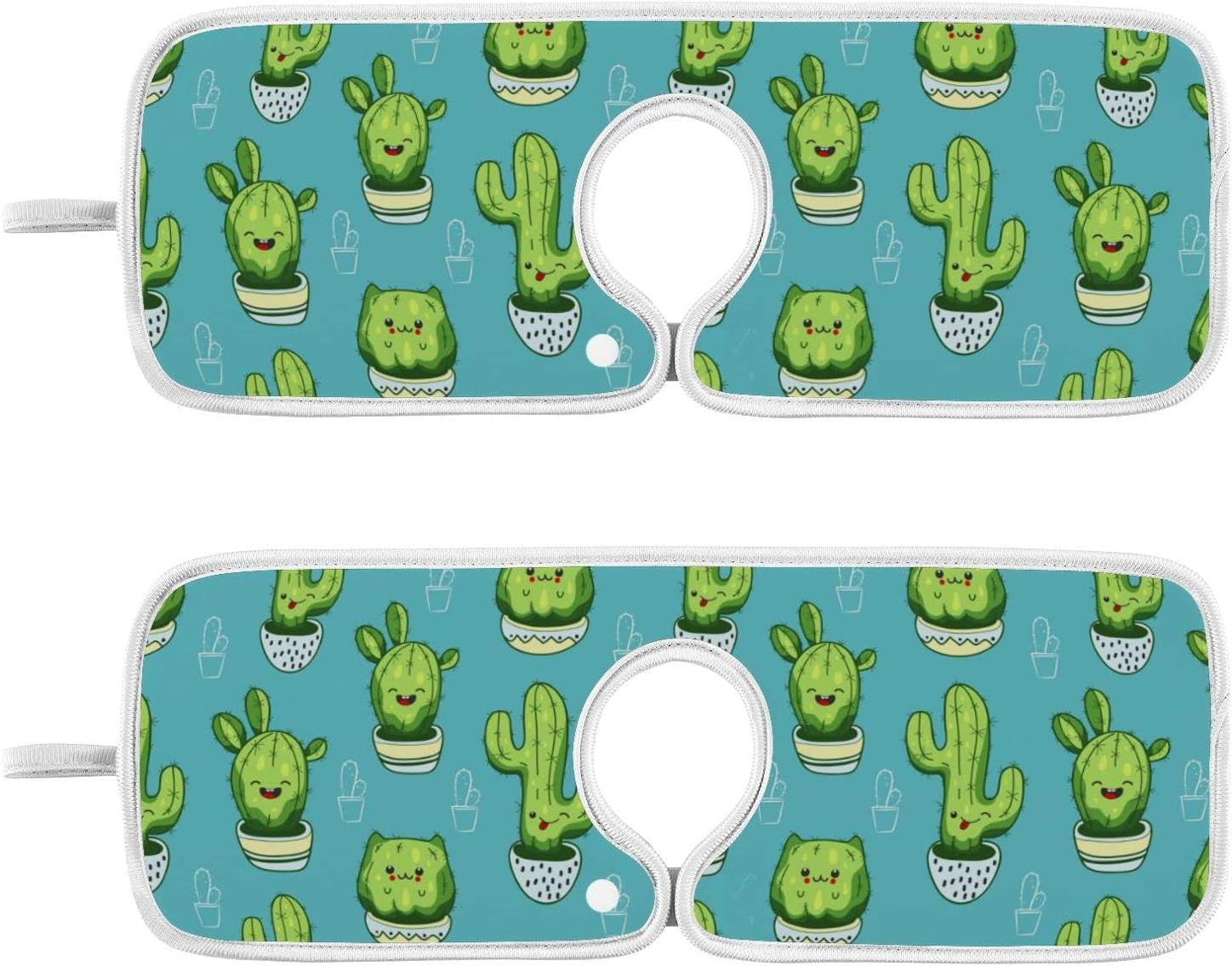 Coolnut Cute Cactus Lovely Sink Splash Guard for Faucet 2 Packs Faucet ...