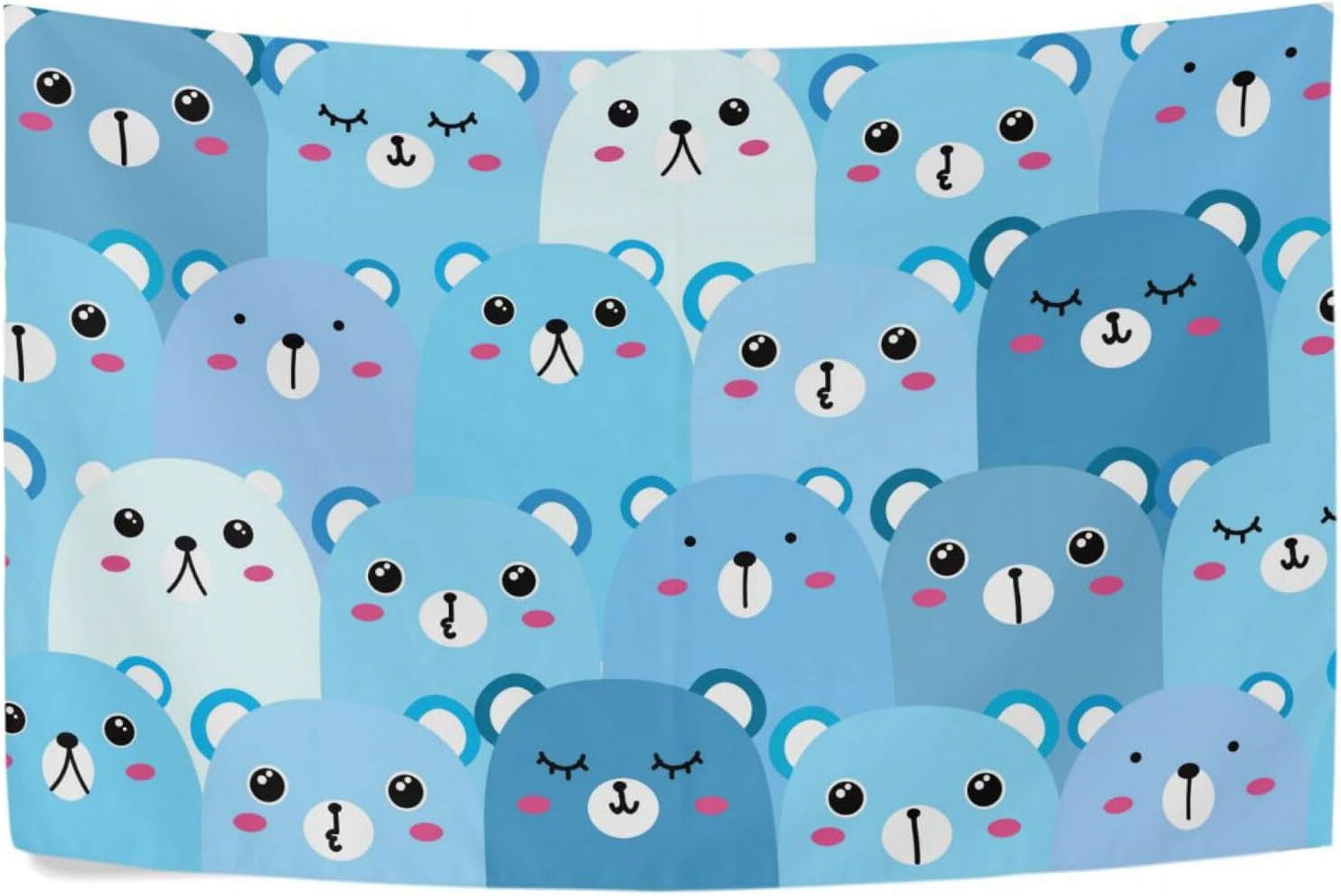 Coolnut Cute Cartoon Bear Tapestry Washable Polyester Art Wall Hanging ...