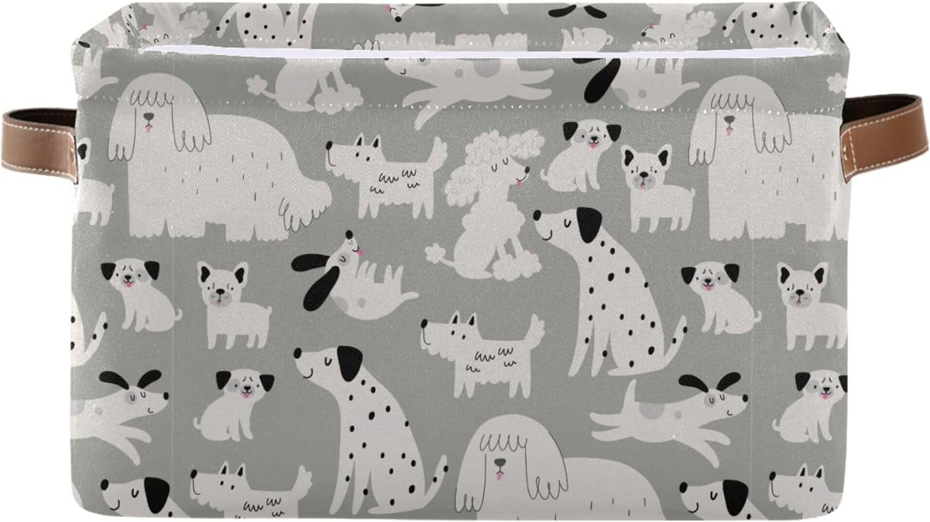 Coolnut Cute Cartoon Dog Storage Basket Foldable Storage Bin 2 Pack ...