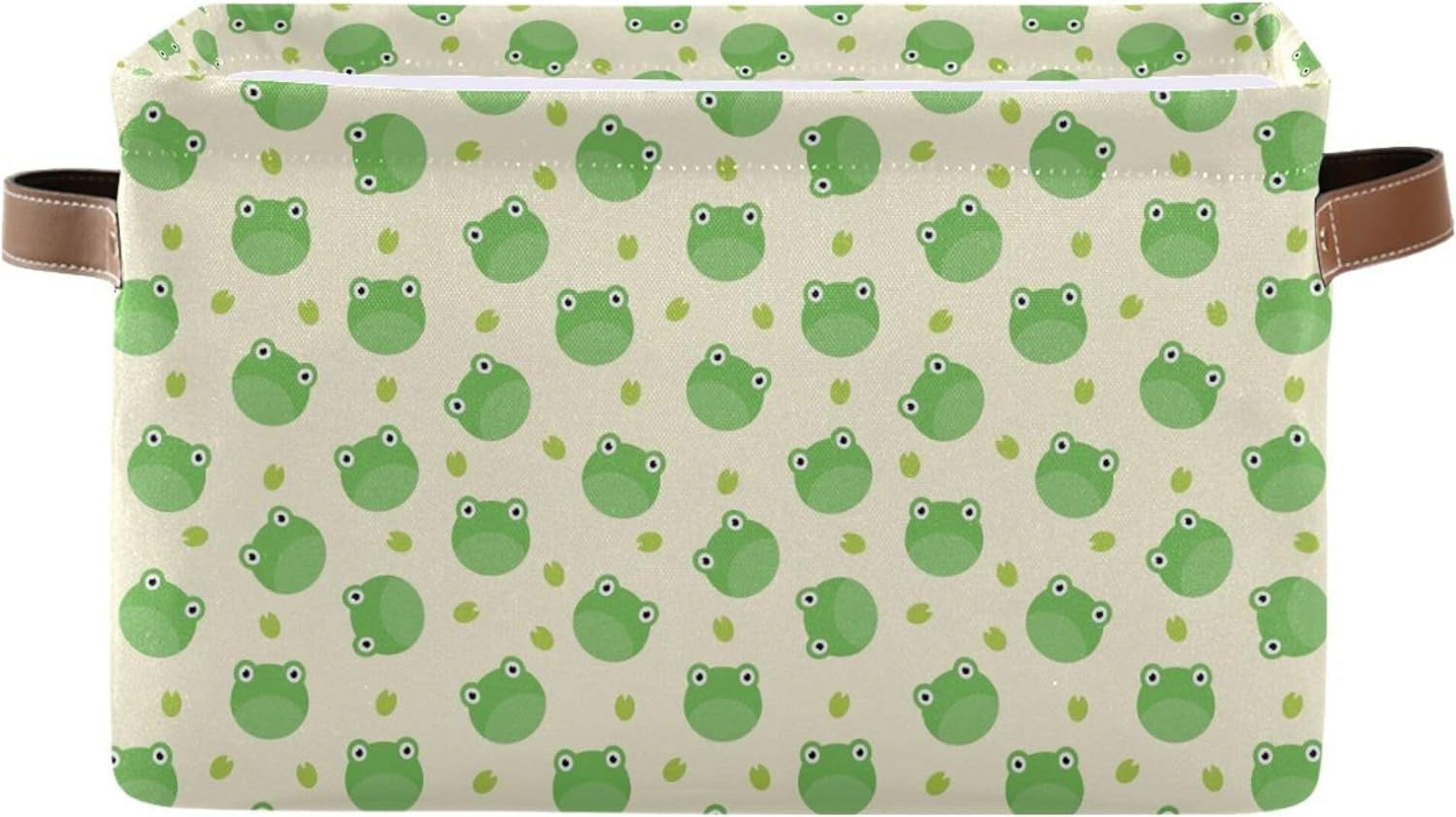Coolnut Cute Cartoon Frog Storage Basket Foldable Storage Bin 2 Pack ...