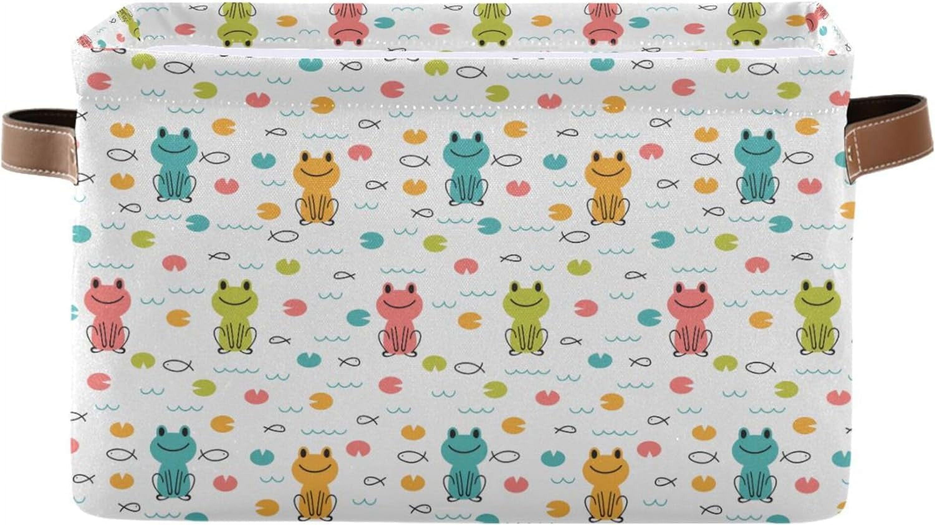 Coolnut Cute Cartoon Frogs Storage Basket Foldable Storage Bin 2 Pack ...