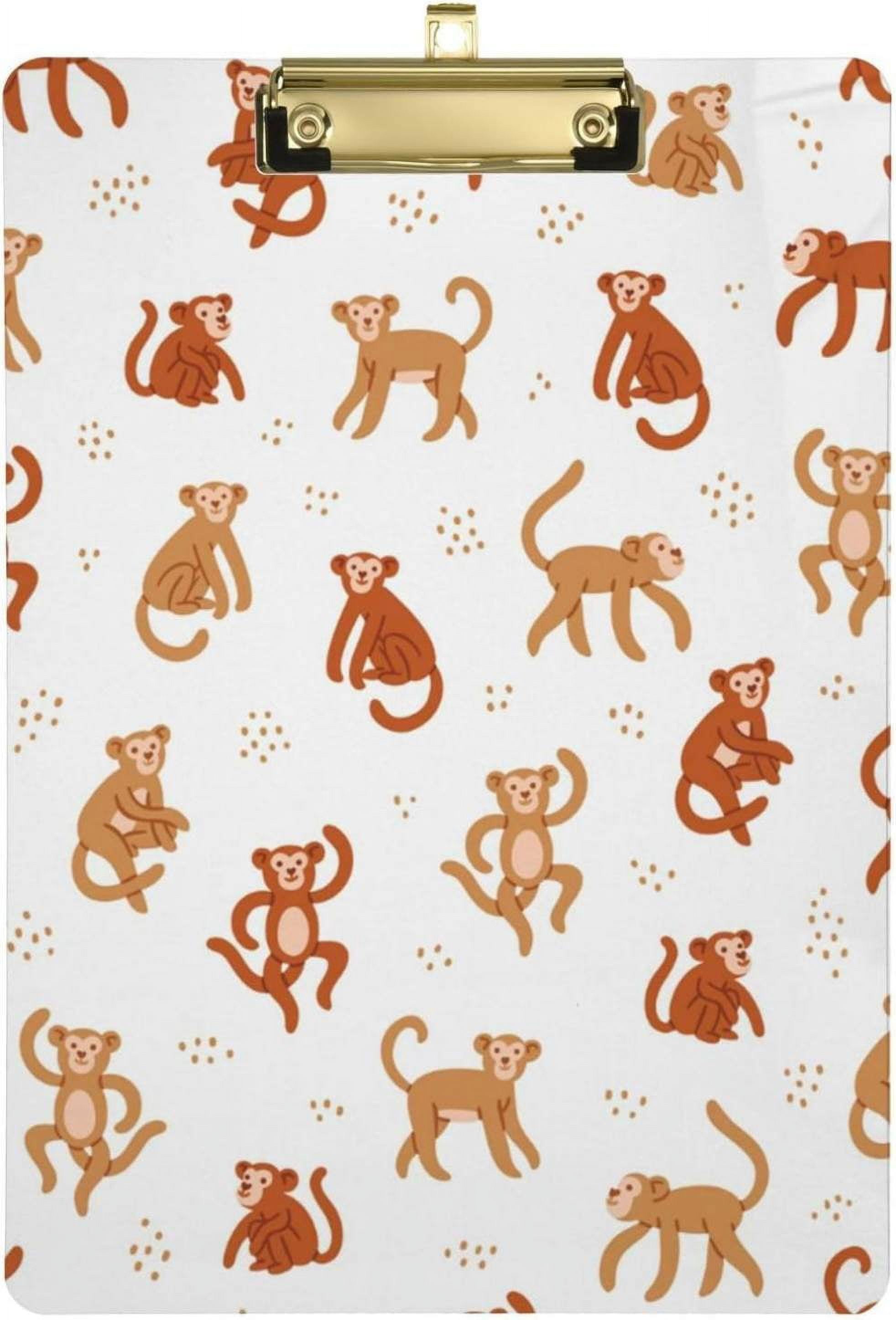 Coolnut Cute Cartoon Monkey Clipboard, Acrylic Standard A4 Letter Size ...