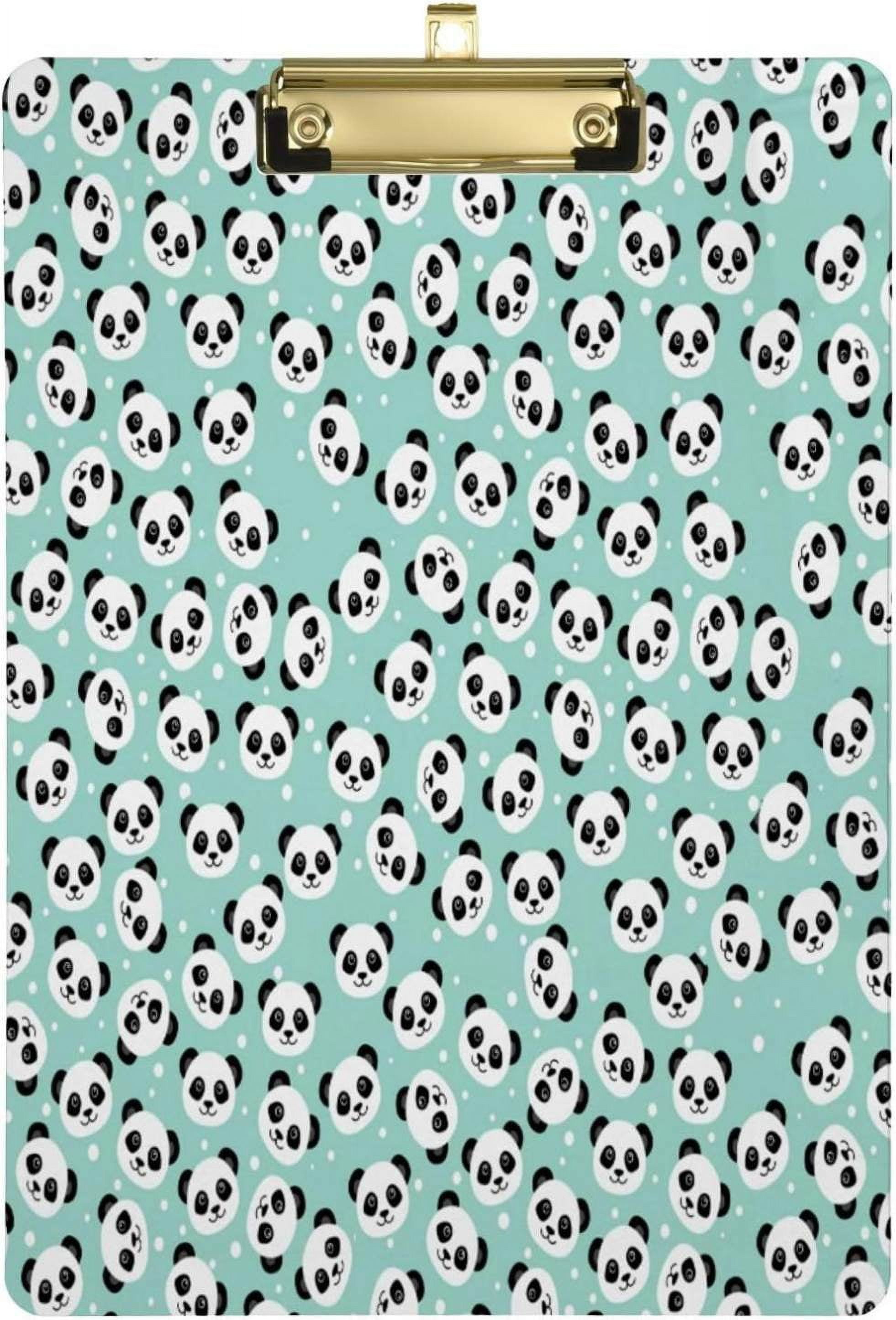 Coolnut Cute Cartoon Panda Acrylic Clipboard with Low Profile Gold ...