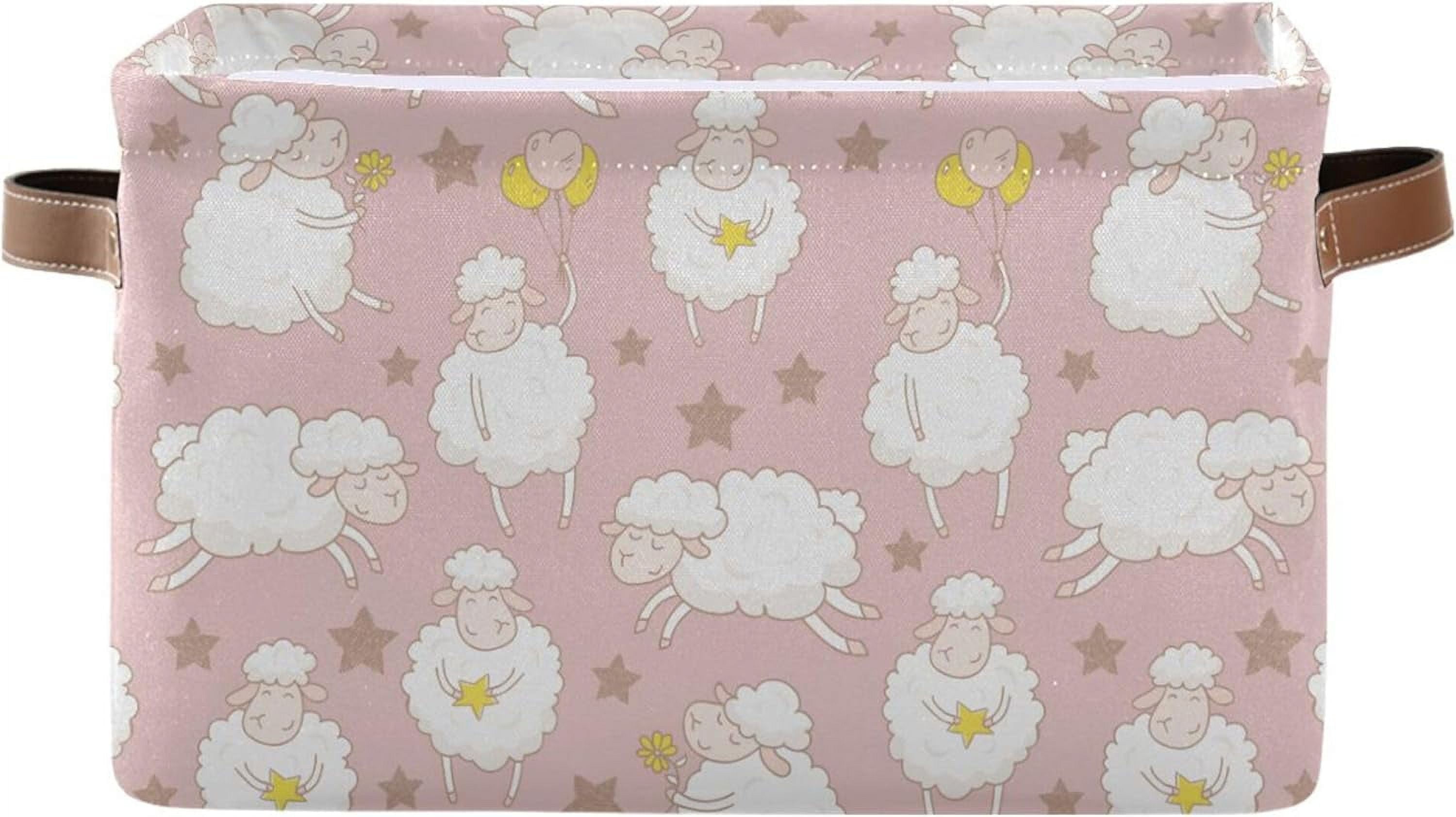 Coolnut Cute Cartoon Sheep Storage Basket Foldable Storage Bin 2 Pack ...