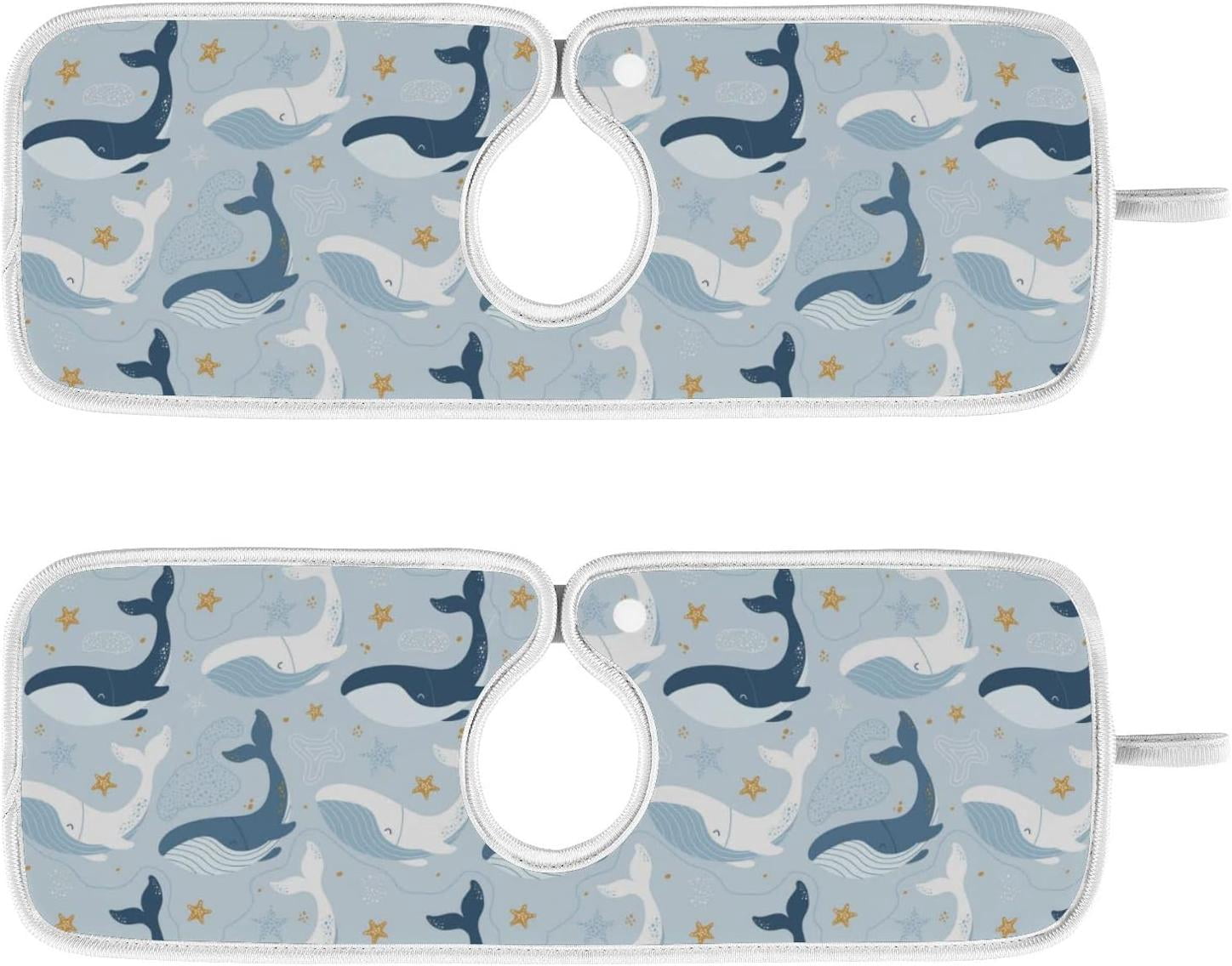 Coolnut Cute Cartoon Whales Sink Splash Guard for Faucet 2 Packs Faucet ...