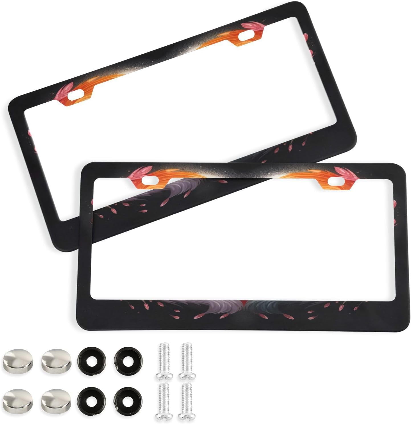 Coolnut Cute Cat License Plate Frames Set of 2, Universal Aluminum ...